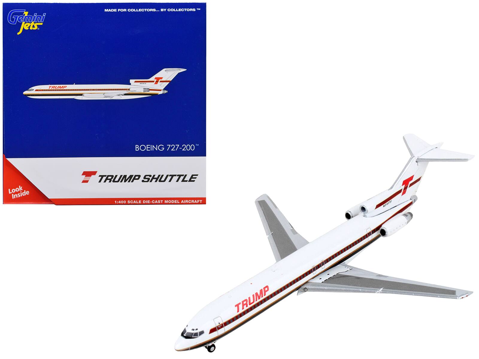 Boeing 727 200 Commercial Aircraft "Trump Shuttle" White with Red ...
