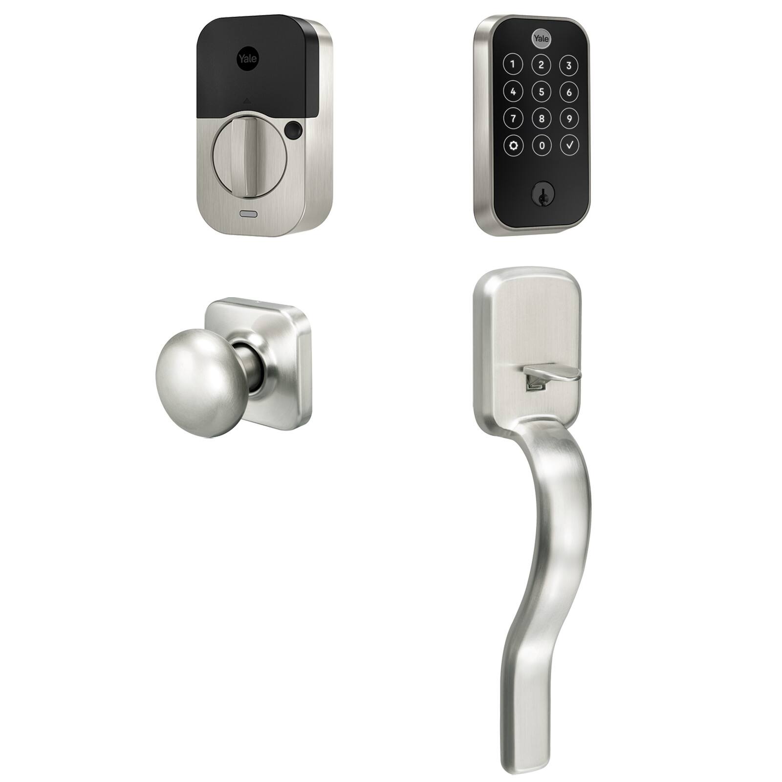 Yale Assure Lock 2 Touch with Wi Fi and Ridgefield Handle Satin Nickel ...