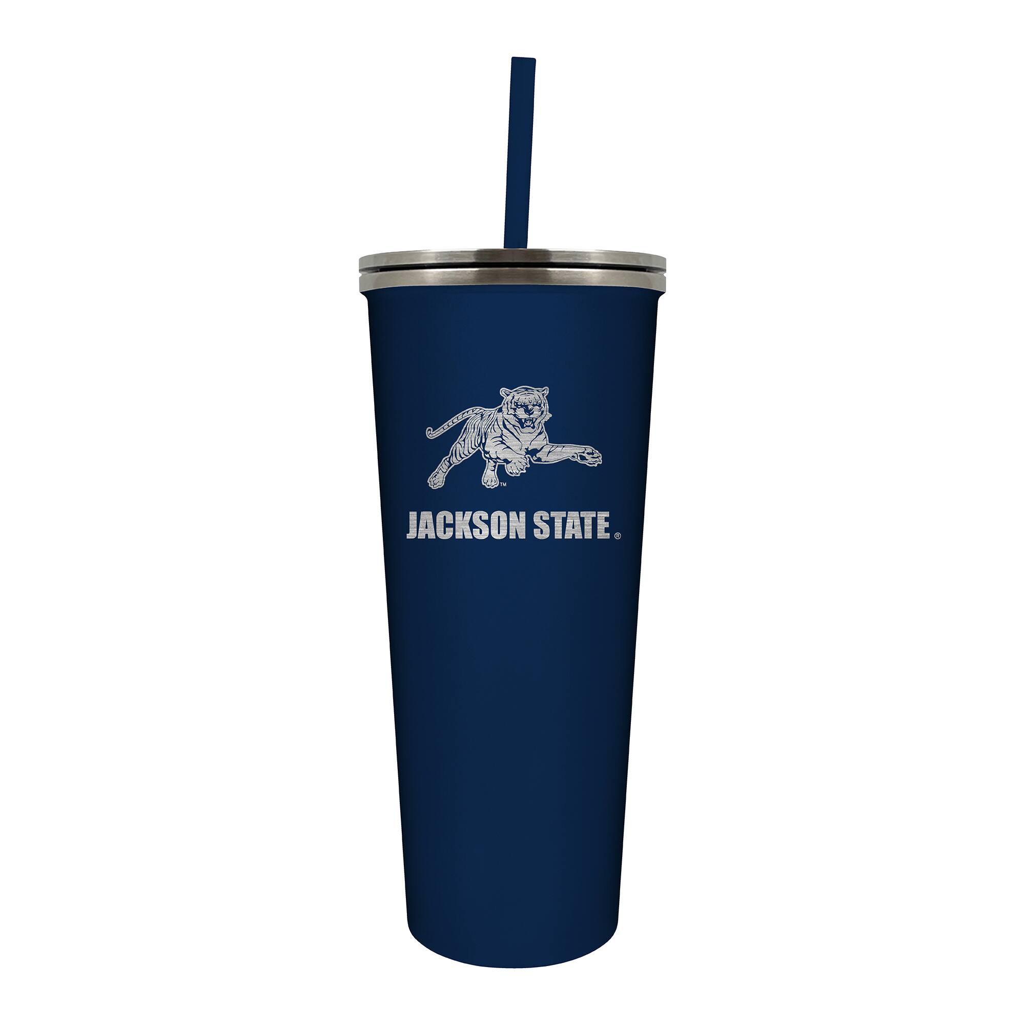 Great American Products Navy Jackson State Tigers 24oz. Mascot Logo ...