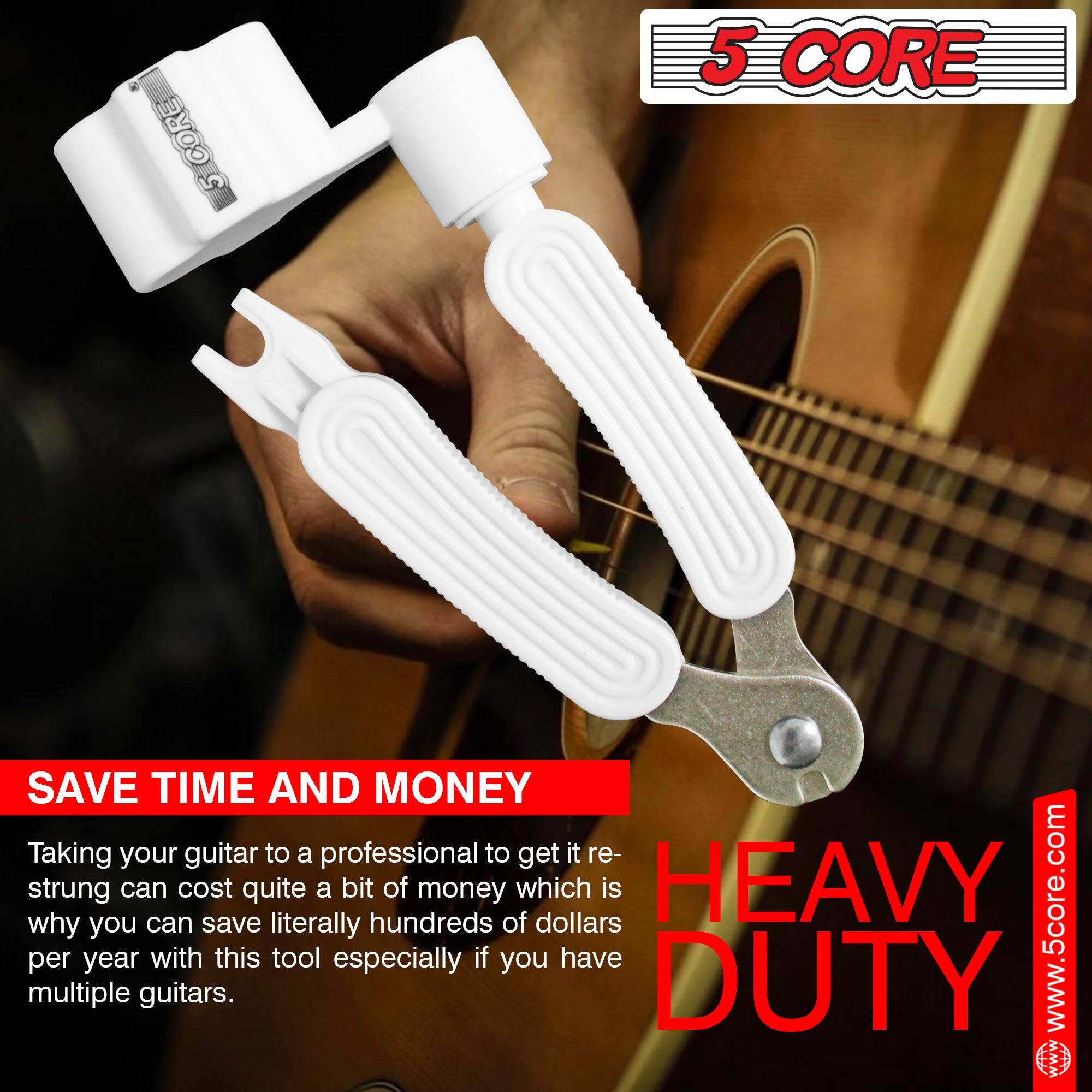 5 CORE Guitar String Winder Cutter Bridge Pin Remover 3In1 Acoustic ...