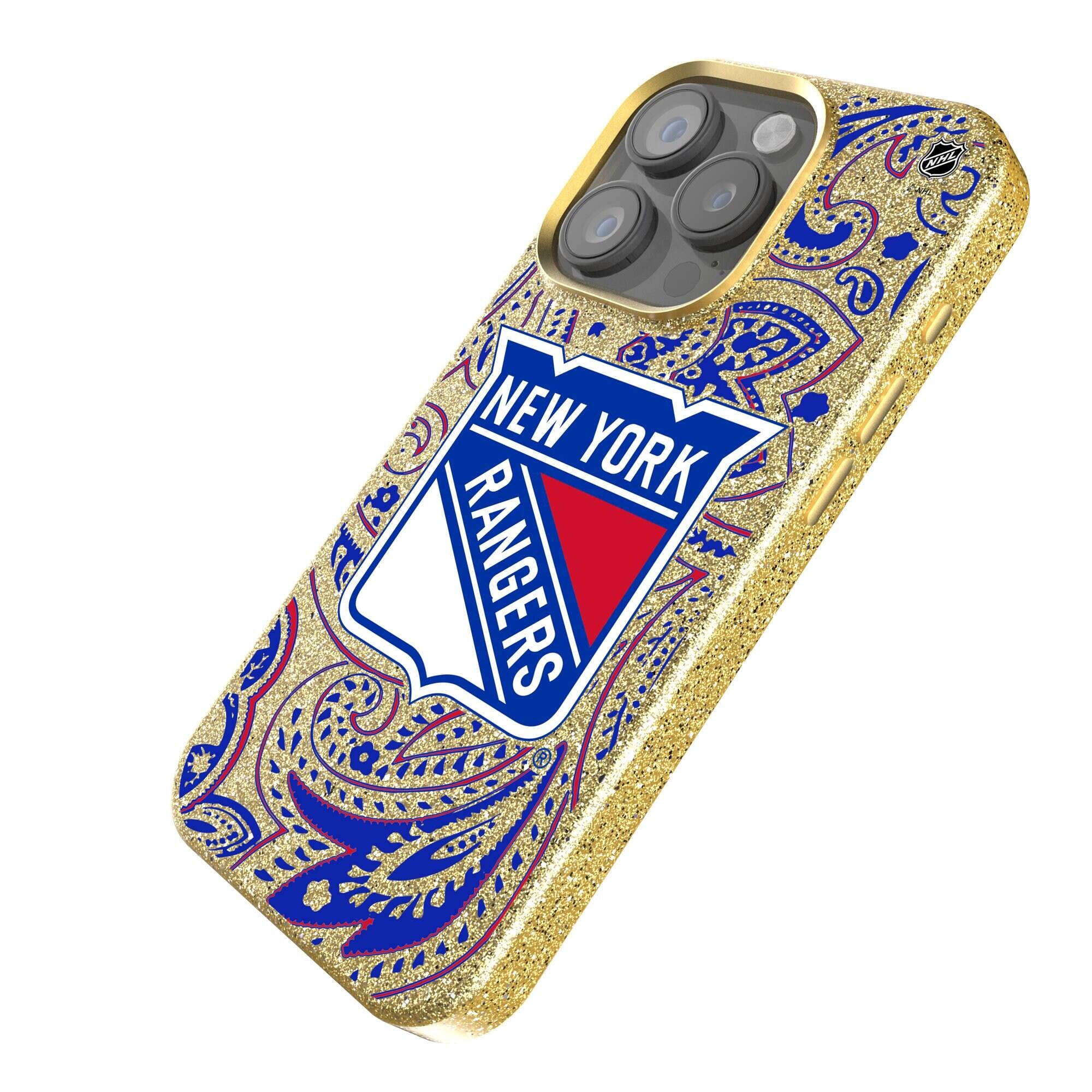 Keyscaper NHL New York Rangers Paisley Bling iPhone Case 14 Pro Gold ...
