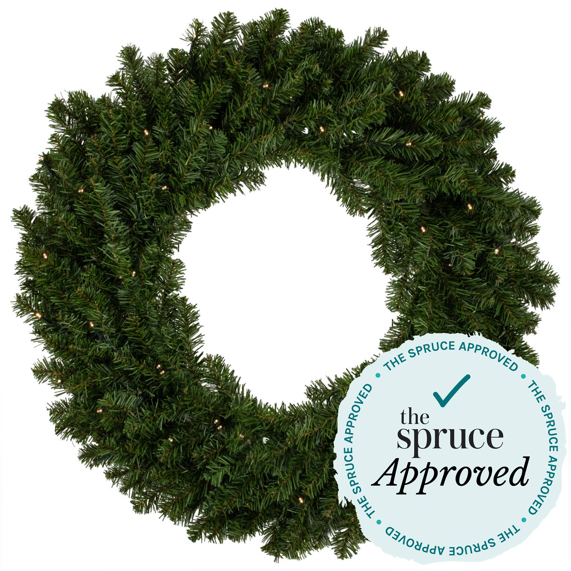 Northlight Pre Lit Canadian Pine Commercial Christmas Wreath 10' Clear ...