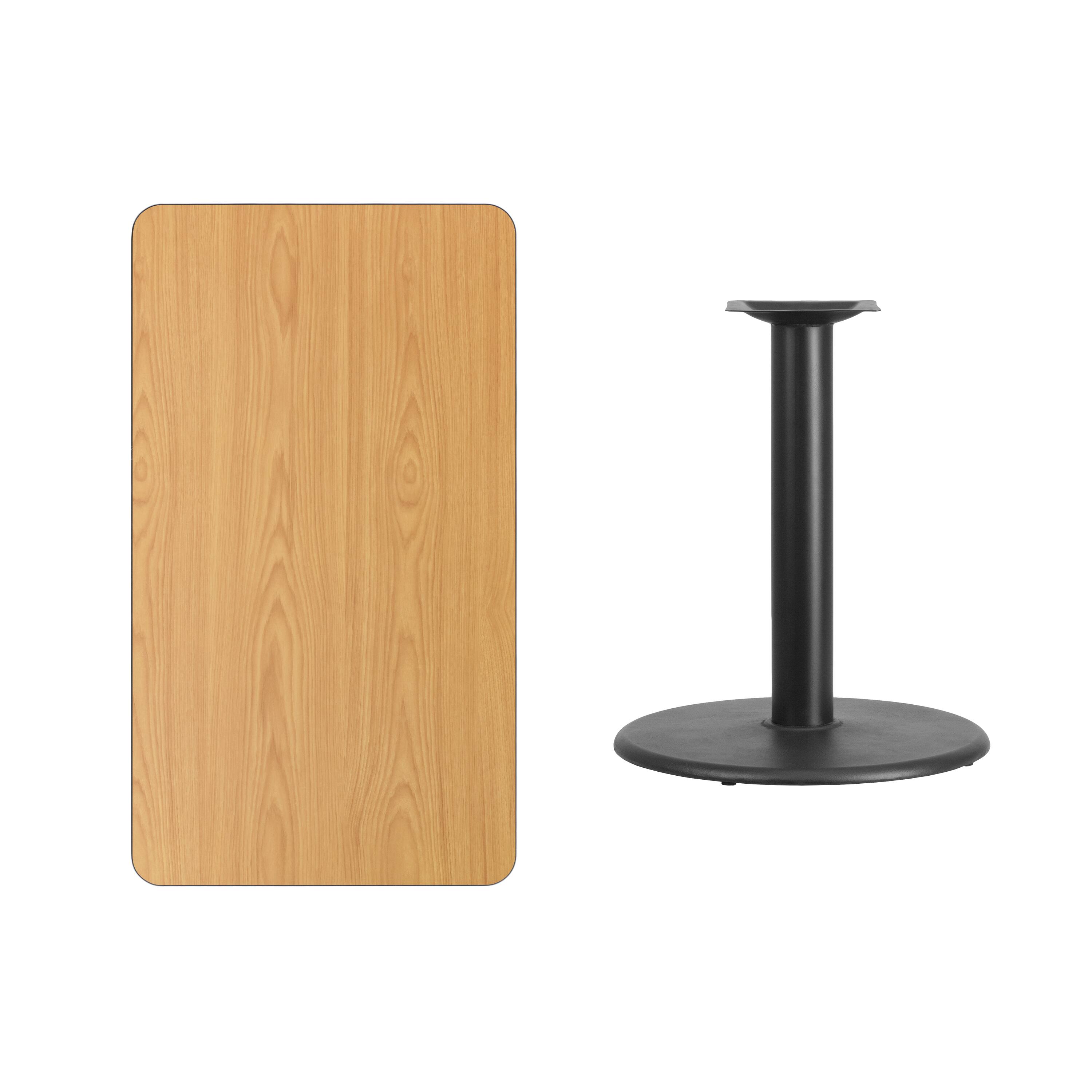 Emma + Oliver 24"x42" Rectangular Laminate Table with 24" Round Table ...