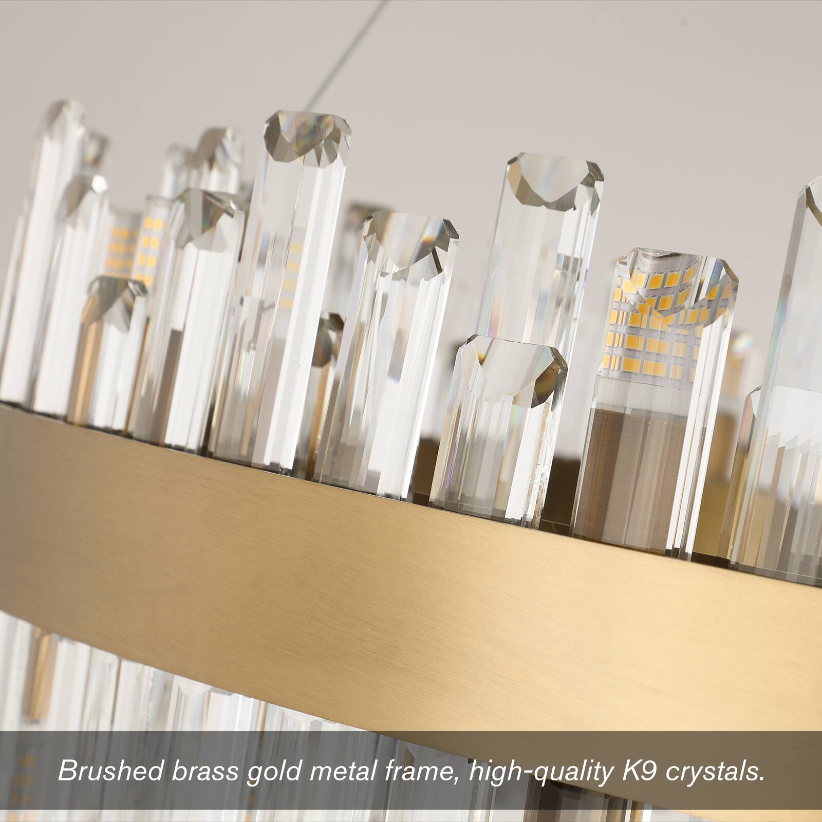 Tiramisubest Modern Gold Crystal Chandelier, 24 Light Round Brass Chandelier, 32 Inch Melighting ...