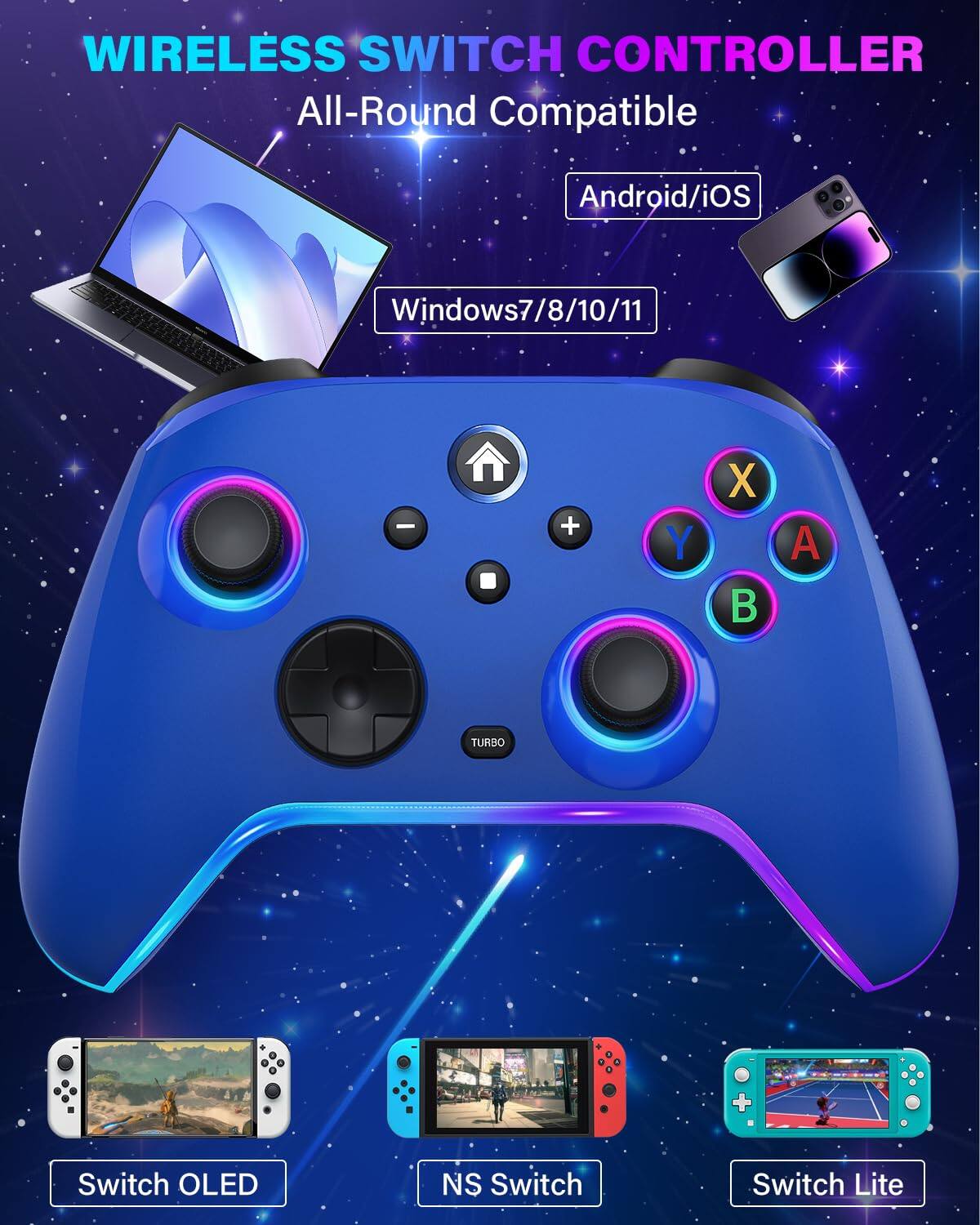 Reds Spade Wireless Controllers For Switch oled lite switch 2 1200mah Pro Controller With 10 ...