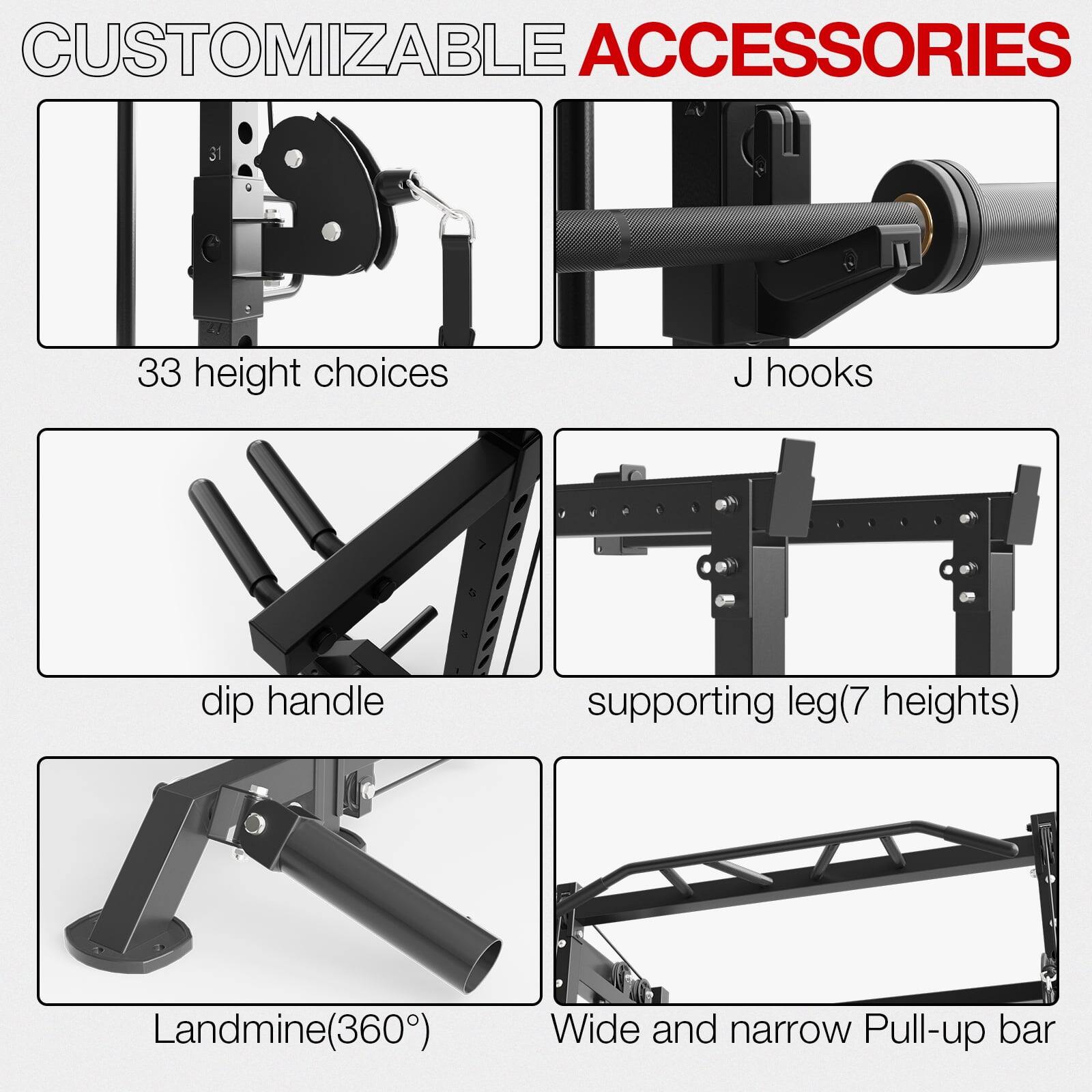 Mikolo Power Rack, 2000LB Capacity Power Cage with Cable Crossover ...