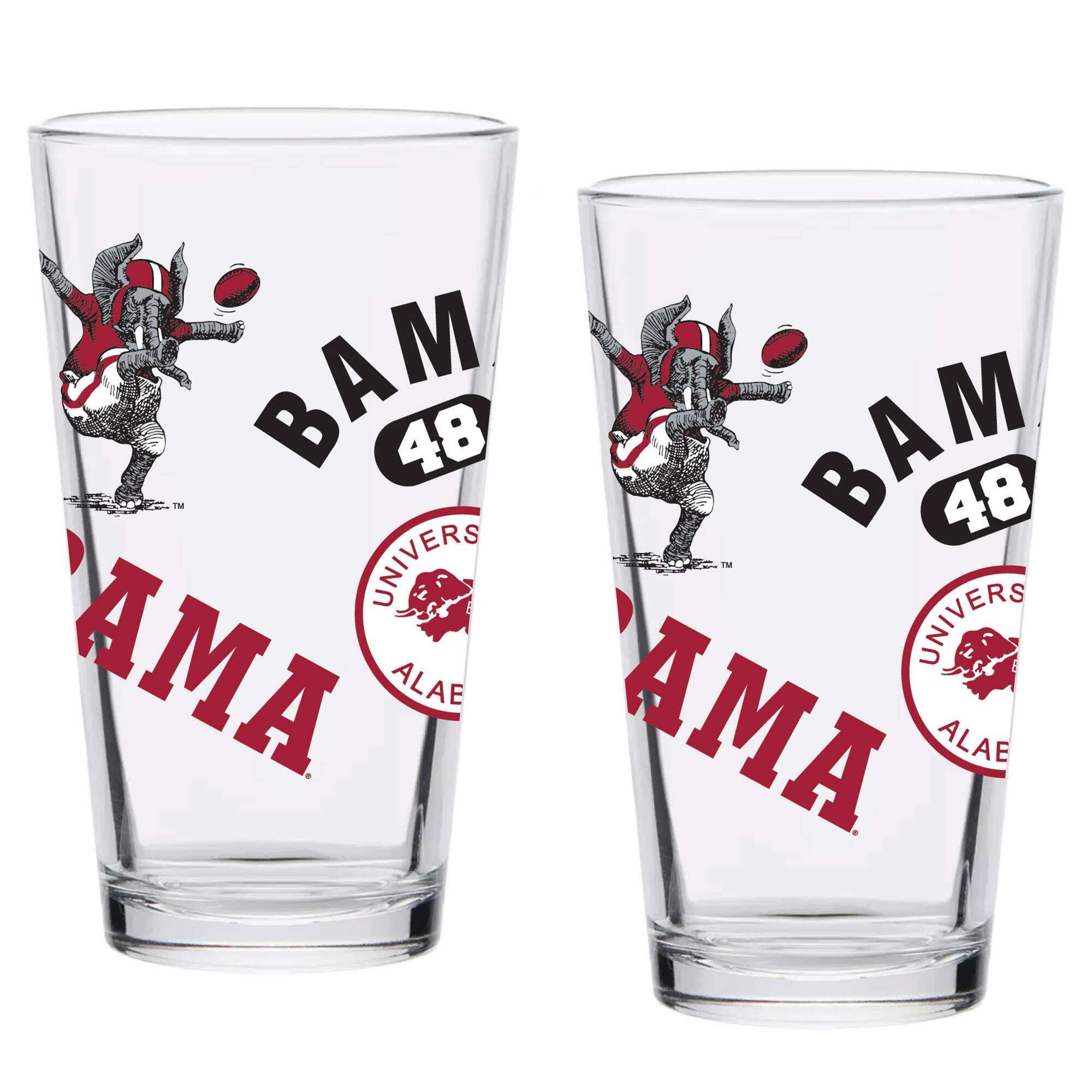 Indigo Falls Alabama Crimson Tide 16oz. Vintage Medley Pint Glass Two Pack Multicolor 201641368 ...