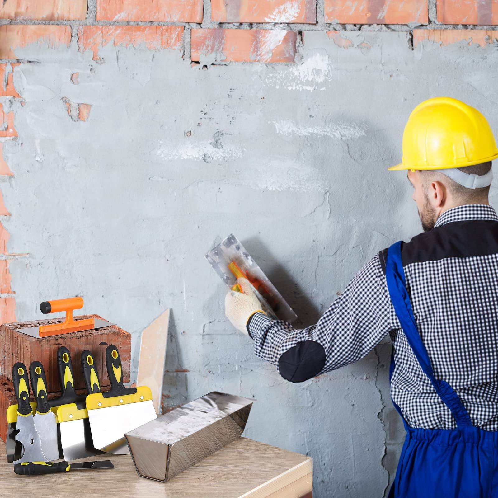 JETRANSPORT Drywall Set 8 Pieces Stainless Steel Hand Tool Kit Includes ...