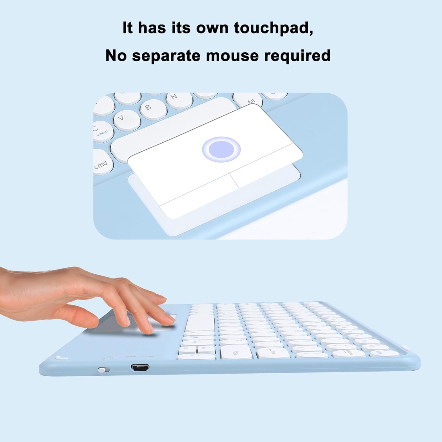 Pacoar Cade Wireless With Touchpad Ultra thin Rechargeable Mini ...