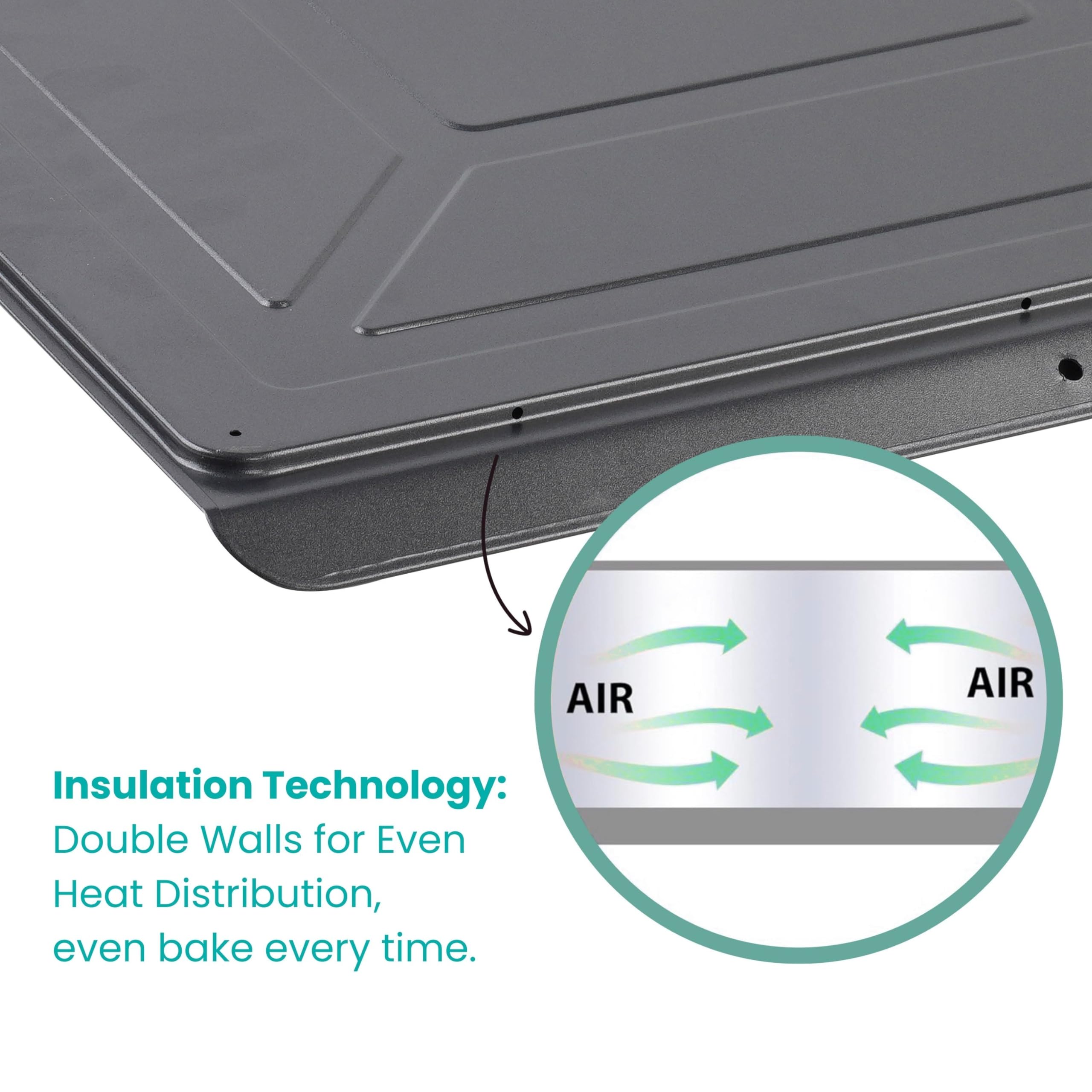 Baker's Secret 2pcs Insulated Cookie Sheet Non stick 16.5"x14.4 ...