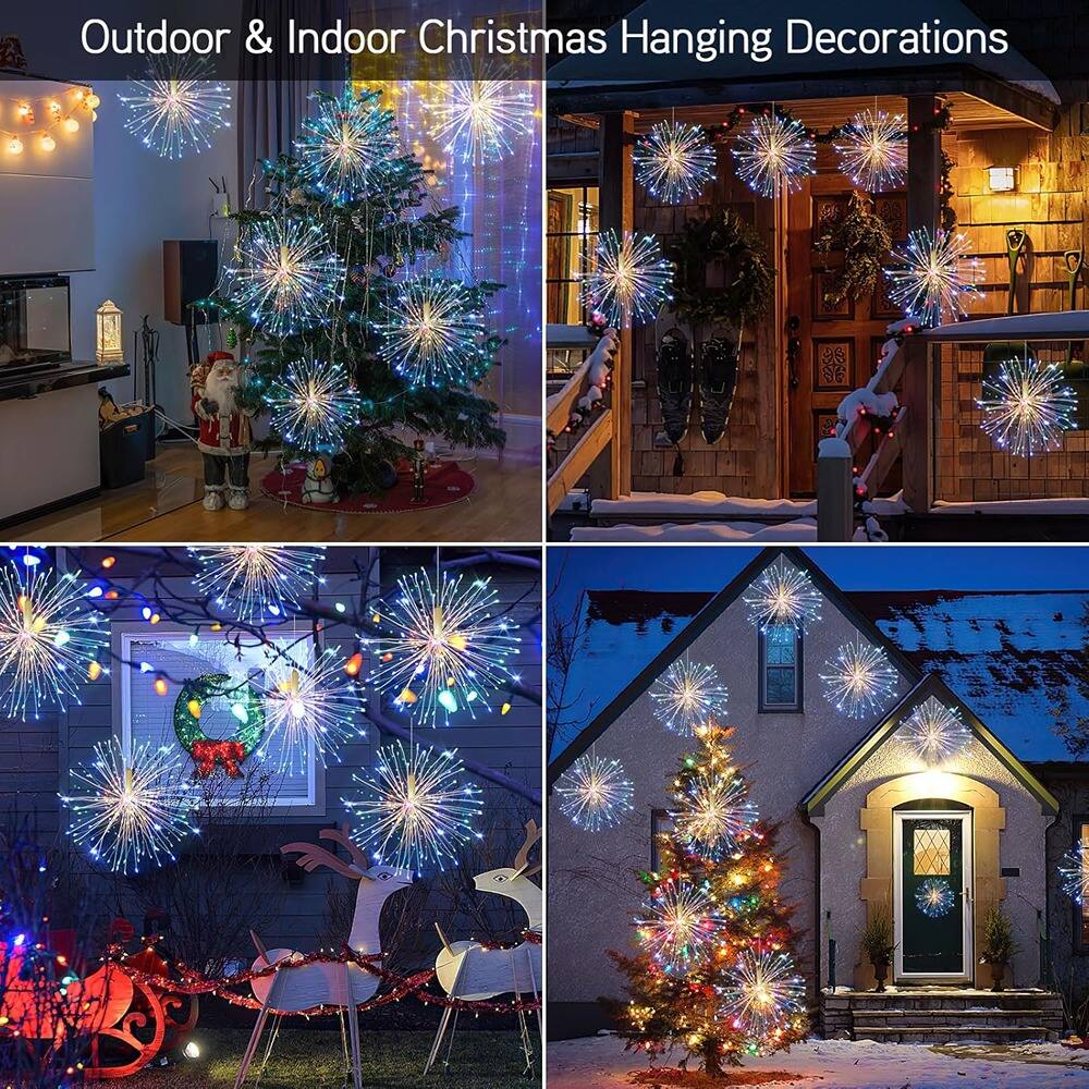 PARKER SLATER 4 Pack Firework String Lights, 120 LED Starburst Fairy ...