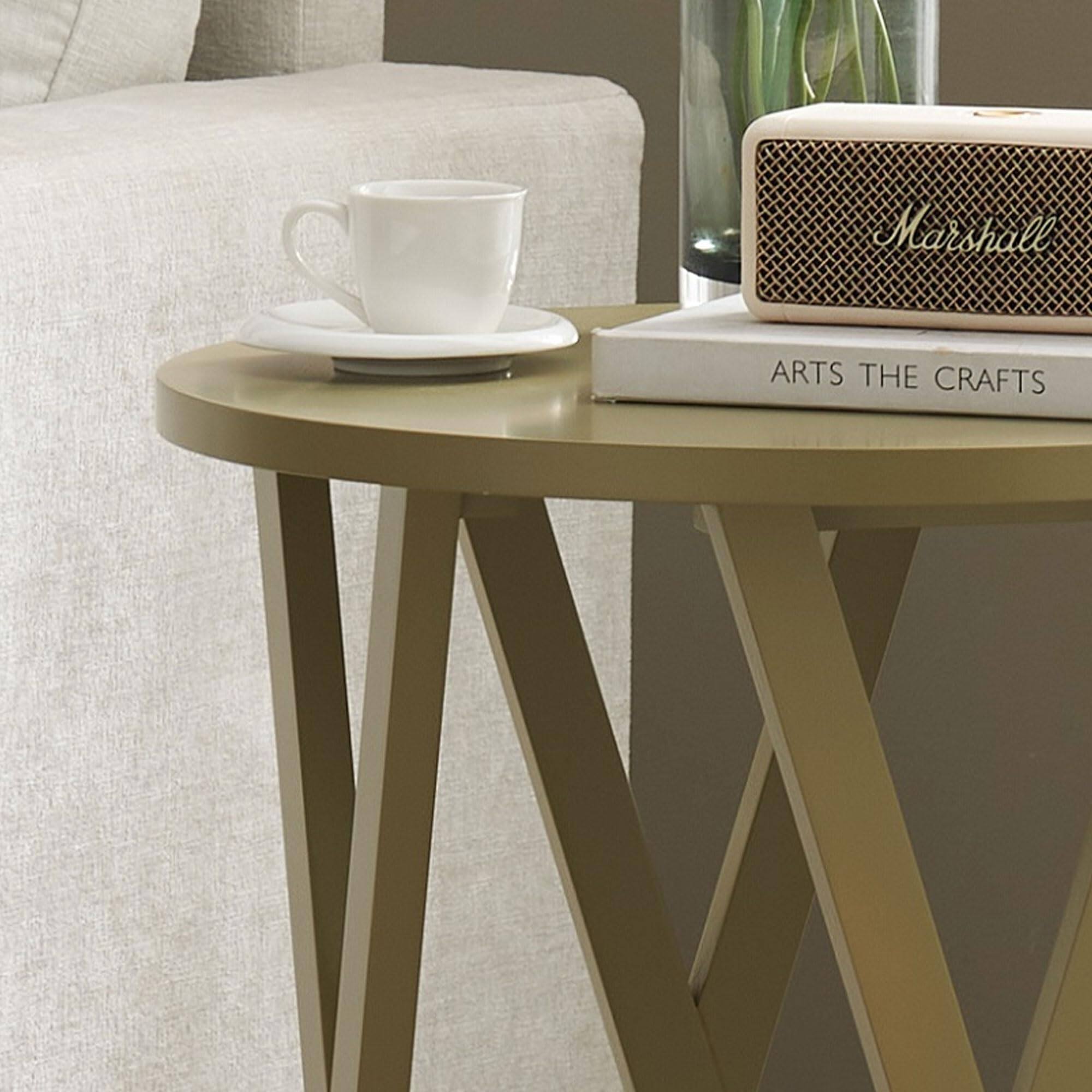 Kings Brand Furniture Emma Side End Table Modern Round Farmhouse Accent Table Red 2004LP-E ...