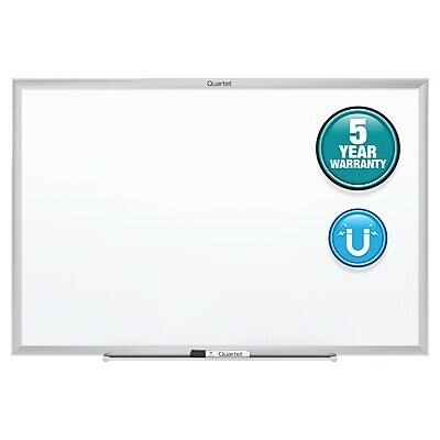 Quartet Nano Clean Painted Steel Dry Erase Whiteboard, 4' x 3' Aluminum ...