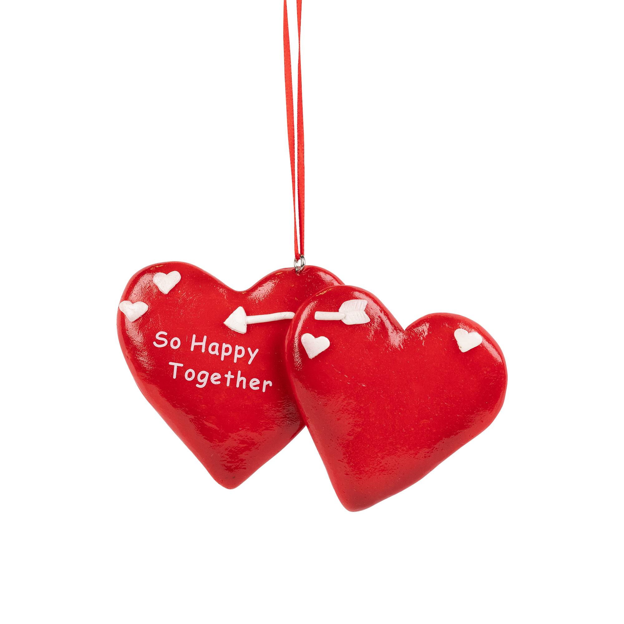Roman So Happy Together Double Hearts Valentine's Day Ornament 4.25" Red 5243915 - Best Buy