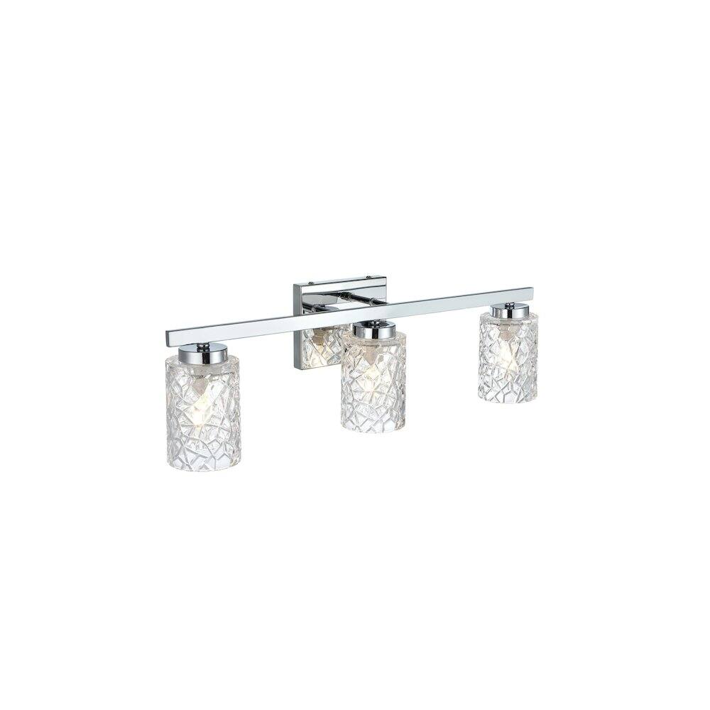 Living District Cassie 24 inch Wall Sconce in Chrome Chrome And Clear ...