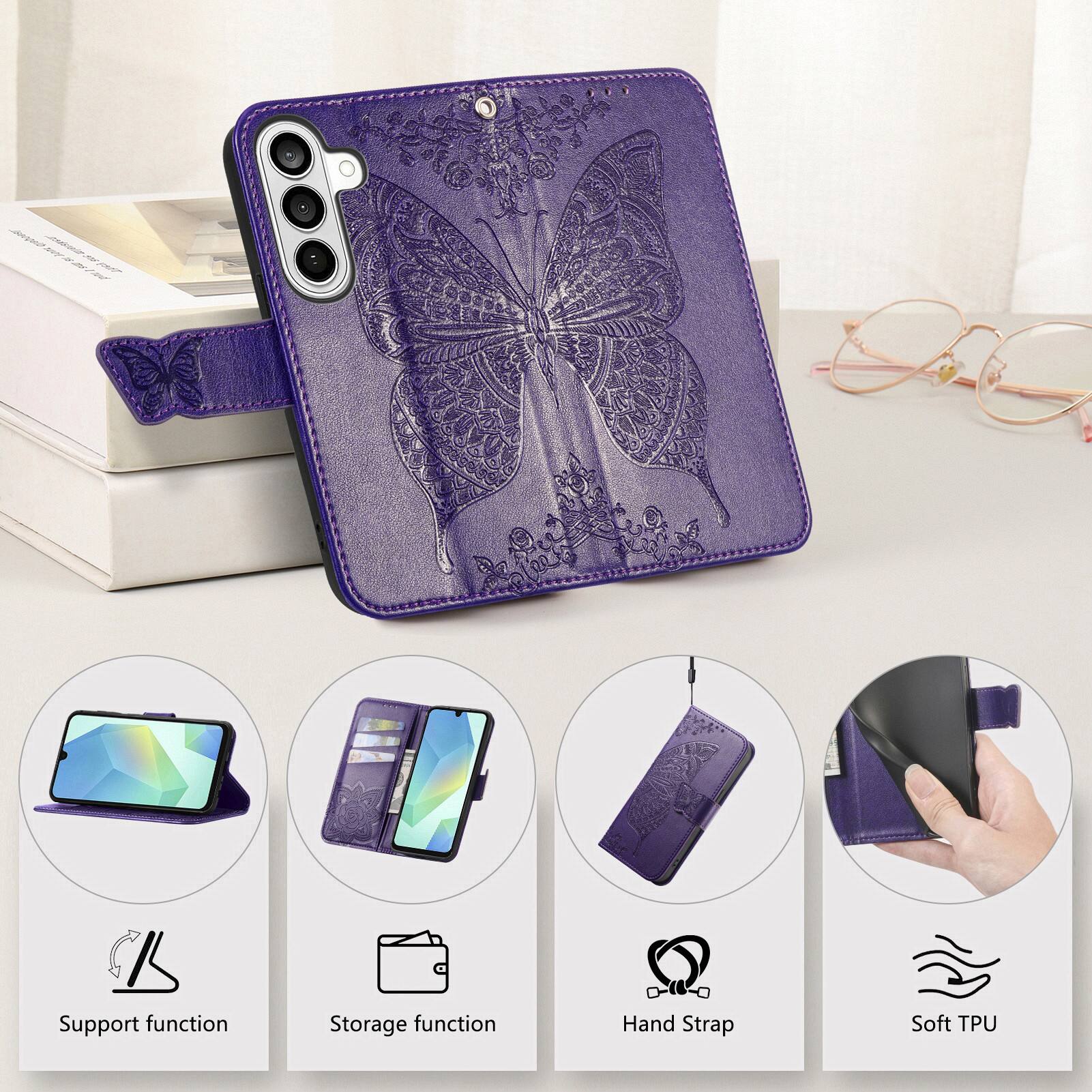 Dteck Wallet Case for Samsung Galaxy A26, Embossed Butterfly Pattern ...