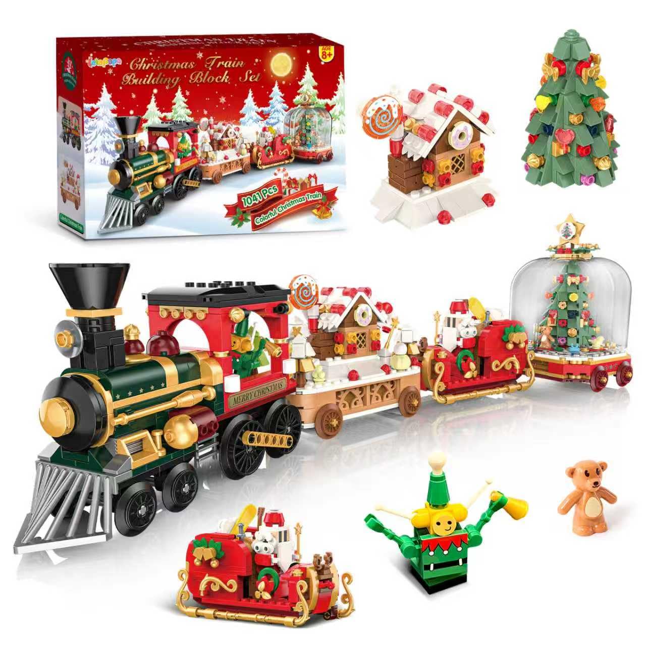 EZTW1 Christmas Building Blocks Set Trian Collectible Holiday Block ...
