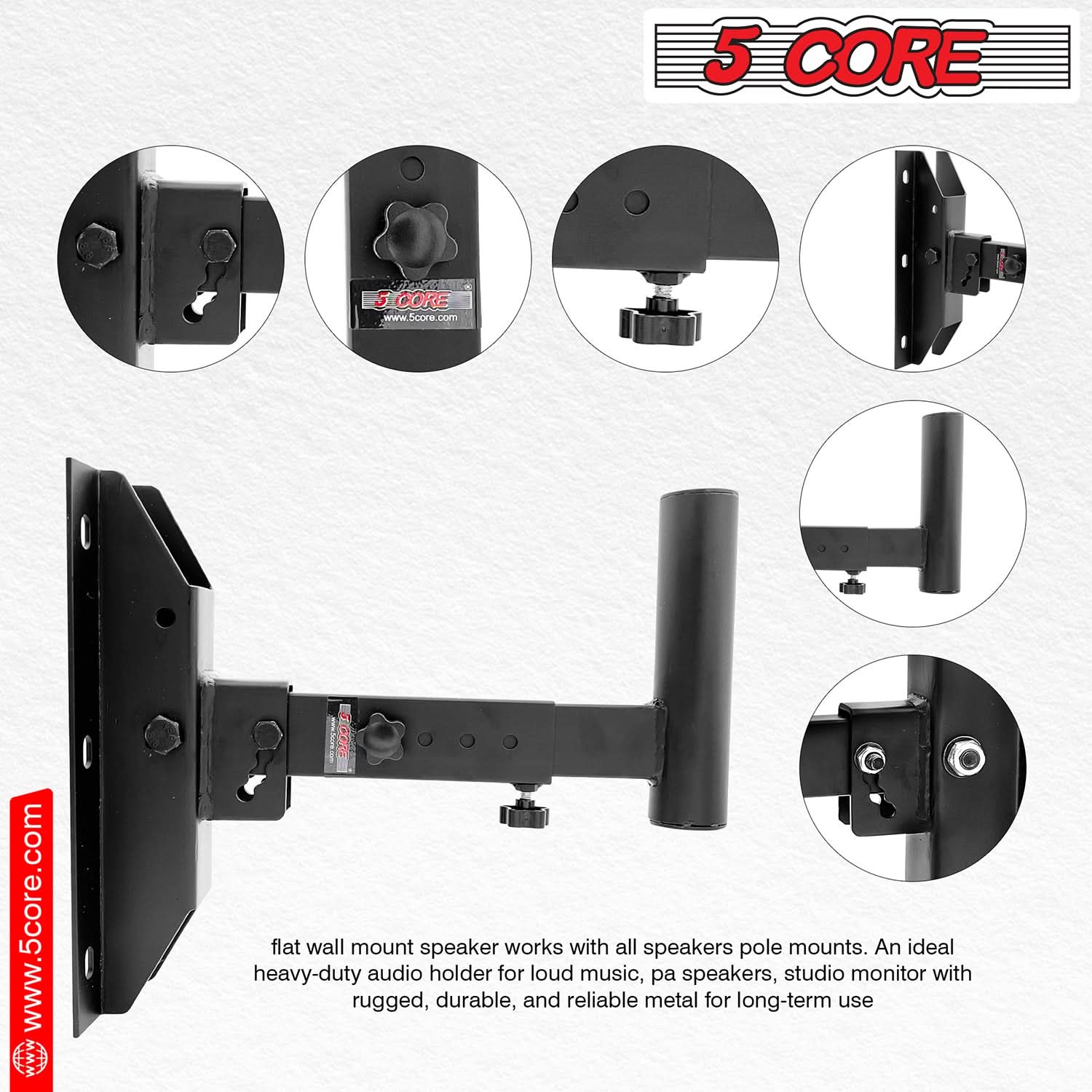5 CORE 5Core Speaker Wall Mount Rotatable Angle Mounting Bracket Wall ...