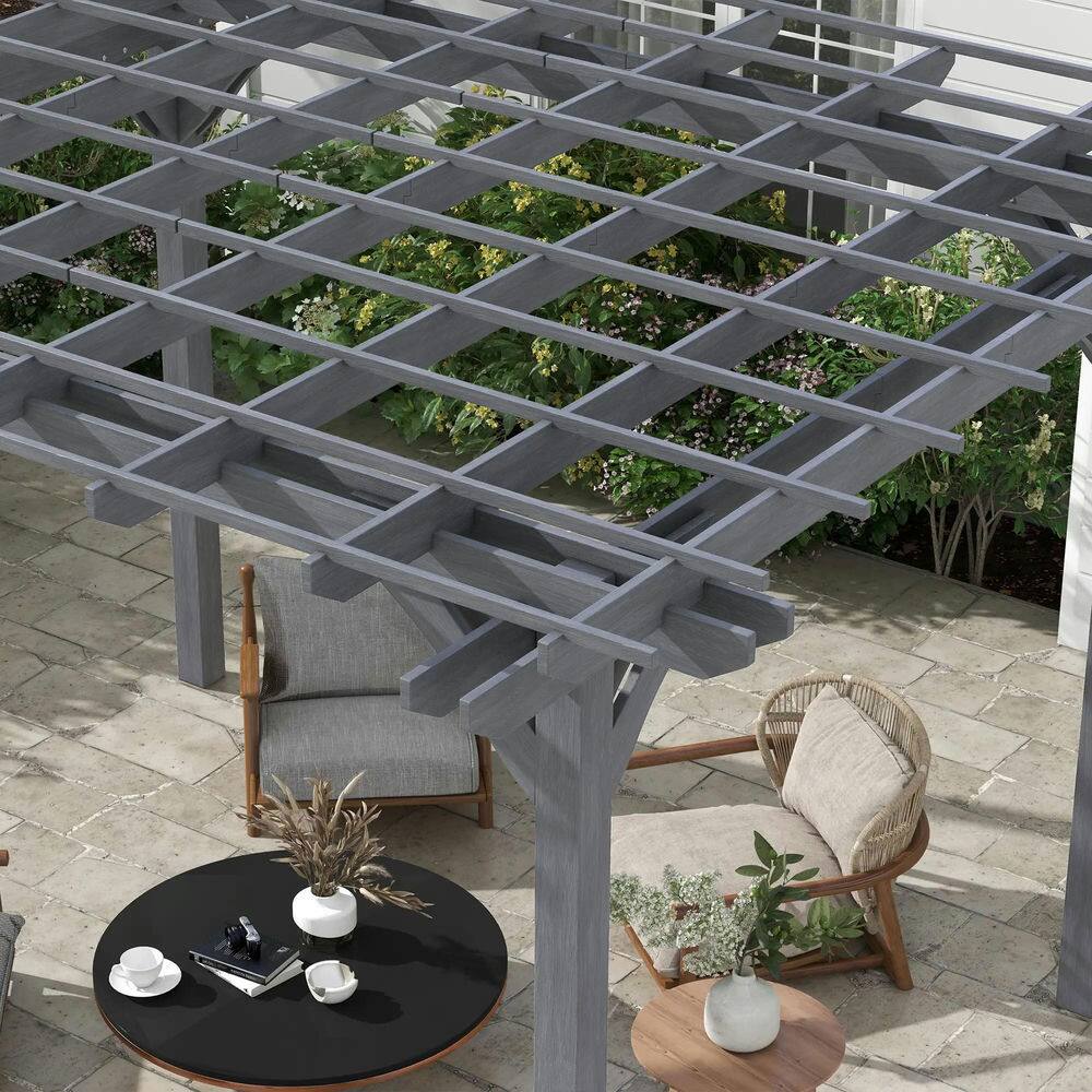 Spaco 12'x10' Wooden Pergola,Outdoor Grape Gazebo for Garden,Patio ...