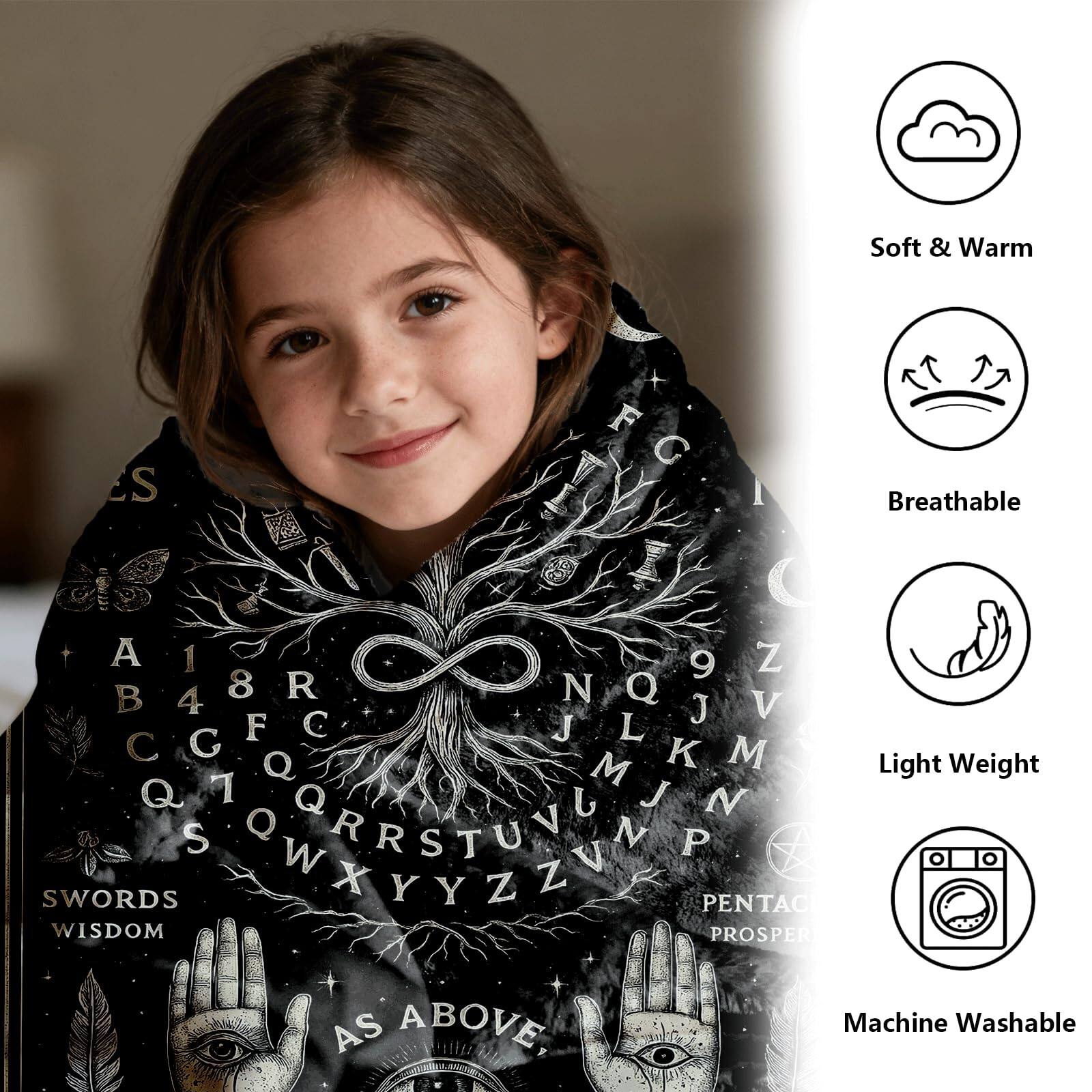 Dapper Styles Spirit Board Blanket Gothic Witchy Throw 60 x50 Celestial ...