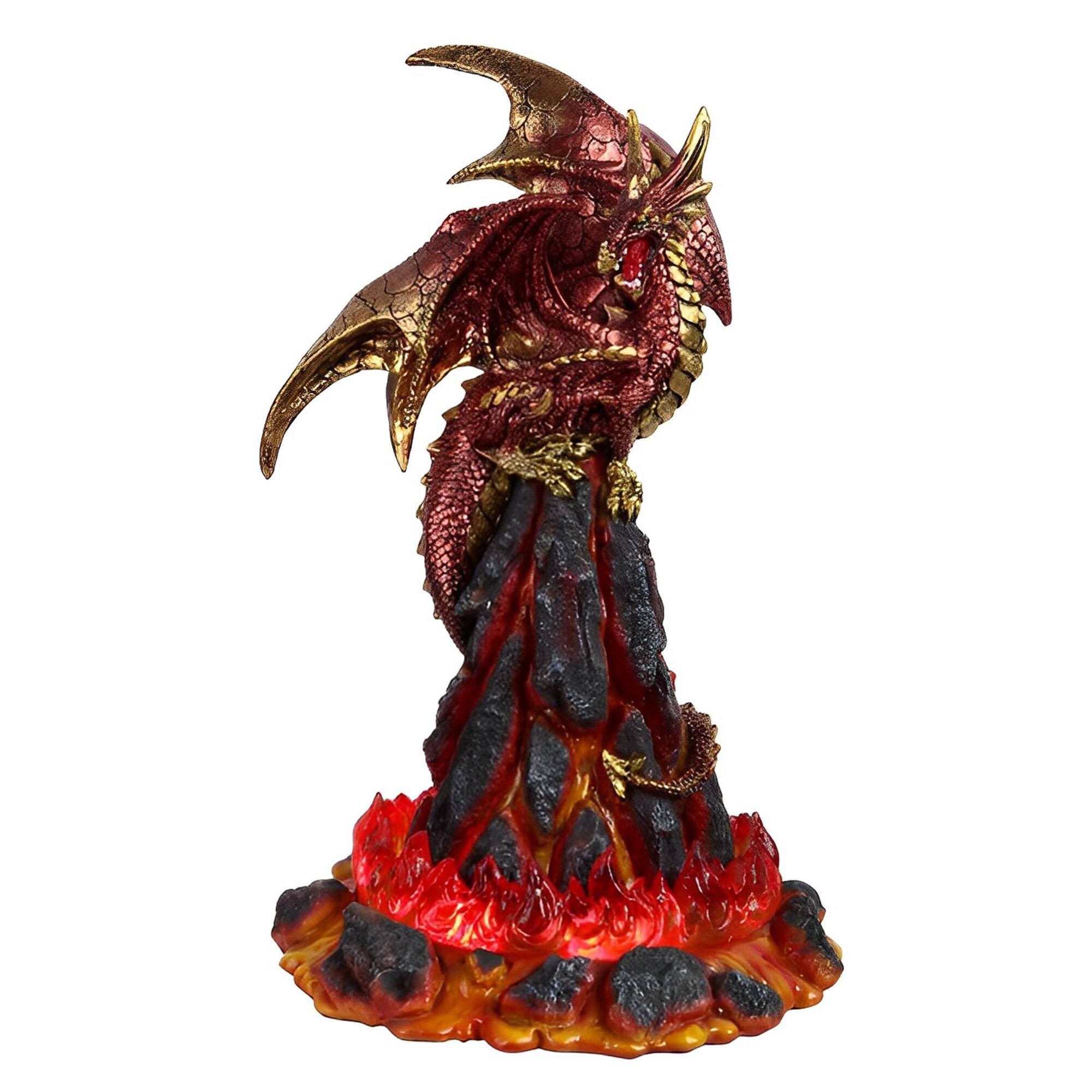 FC Design 10"H Medieval Volcano Dragon LED Light Figurine Statue Office ...
