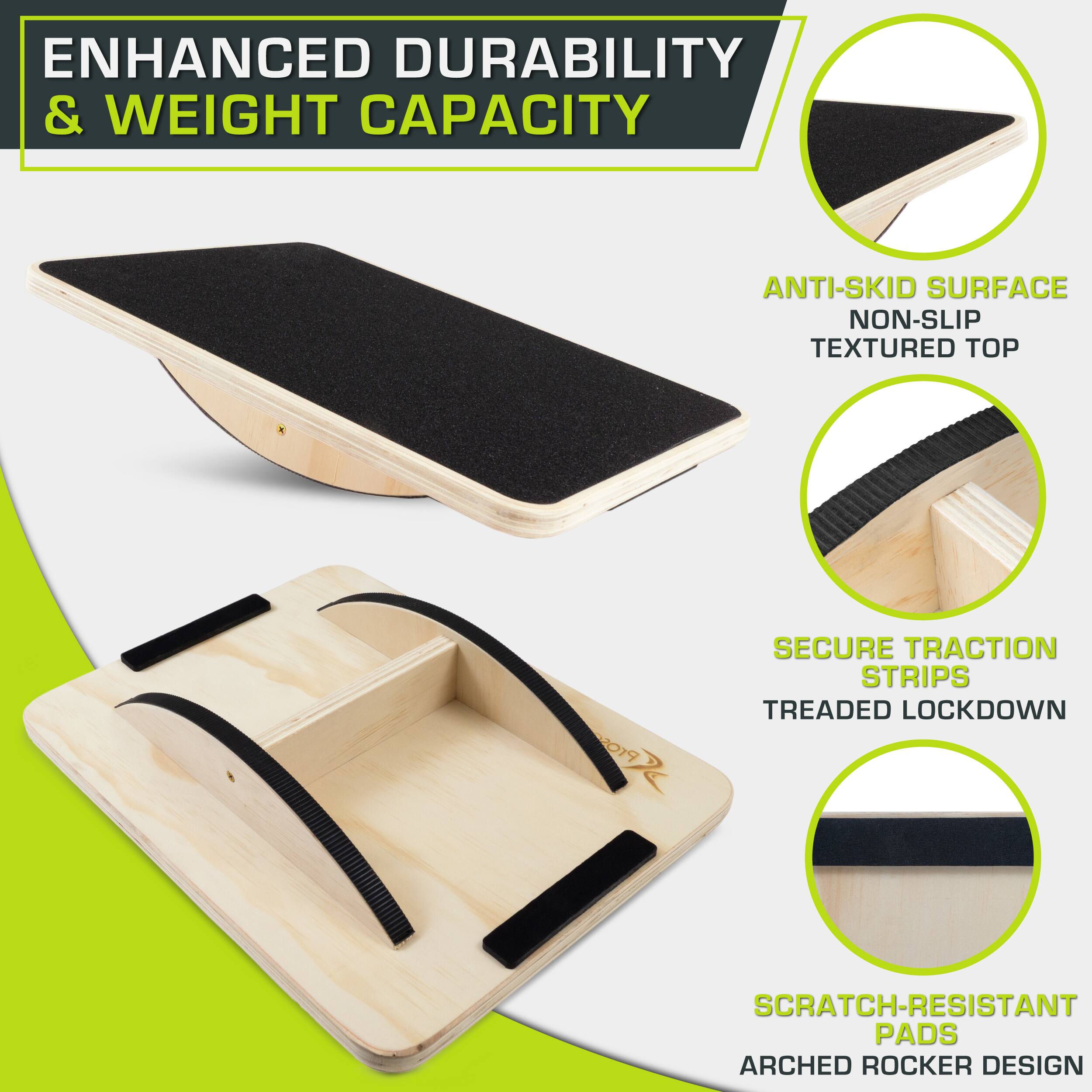 ProsourceFit Wooden Rocker Board Black ps-1084-wbb-rct - Best Buy