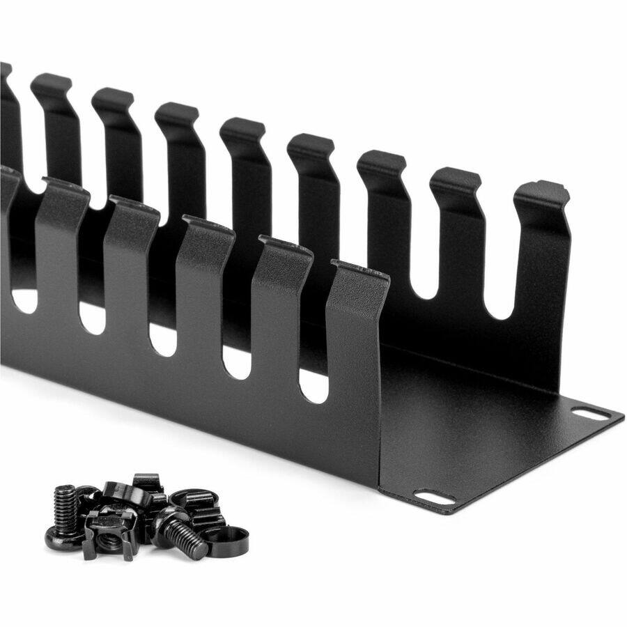 Rocstor 2U HORIZONTAL FINGER METAL DUCT RACK CABLE MANAGEMENT PANEL ...