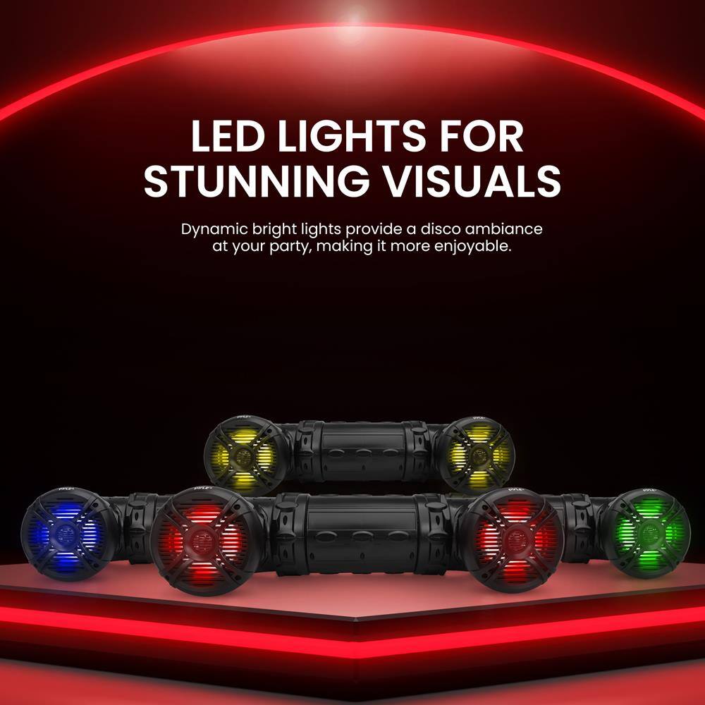 Pyle Marine ATV Powered Speakers 4.0 Wireless Bluetooth, 1000Watt ...