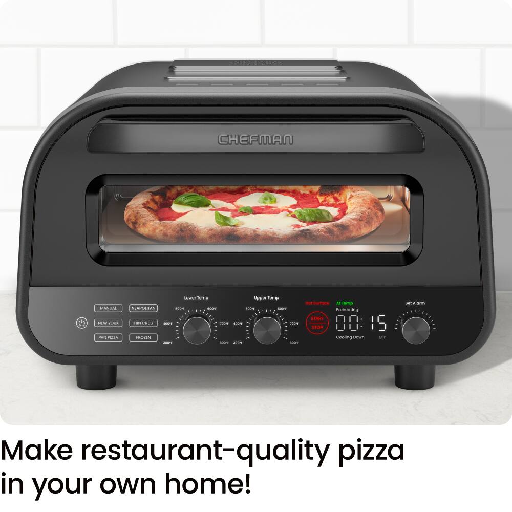 Chefman High Heat Indoor Electric Pizza Oven Makes 12 Inch Pizzas, 800 ...