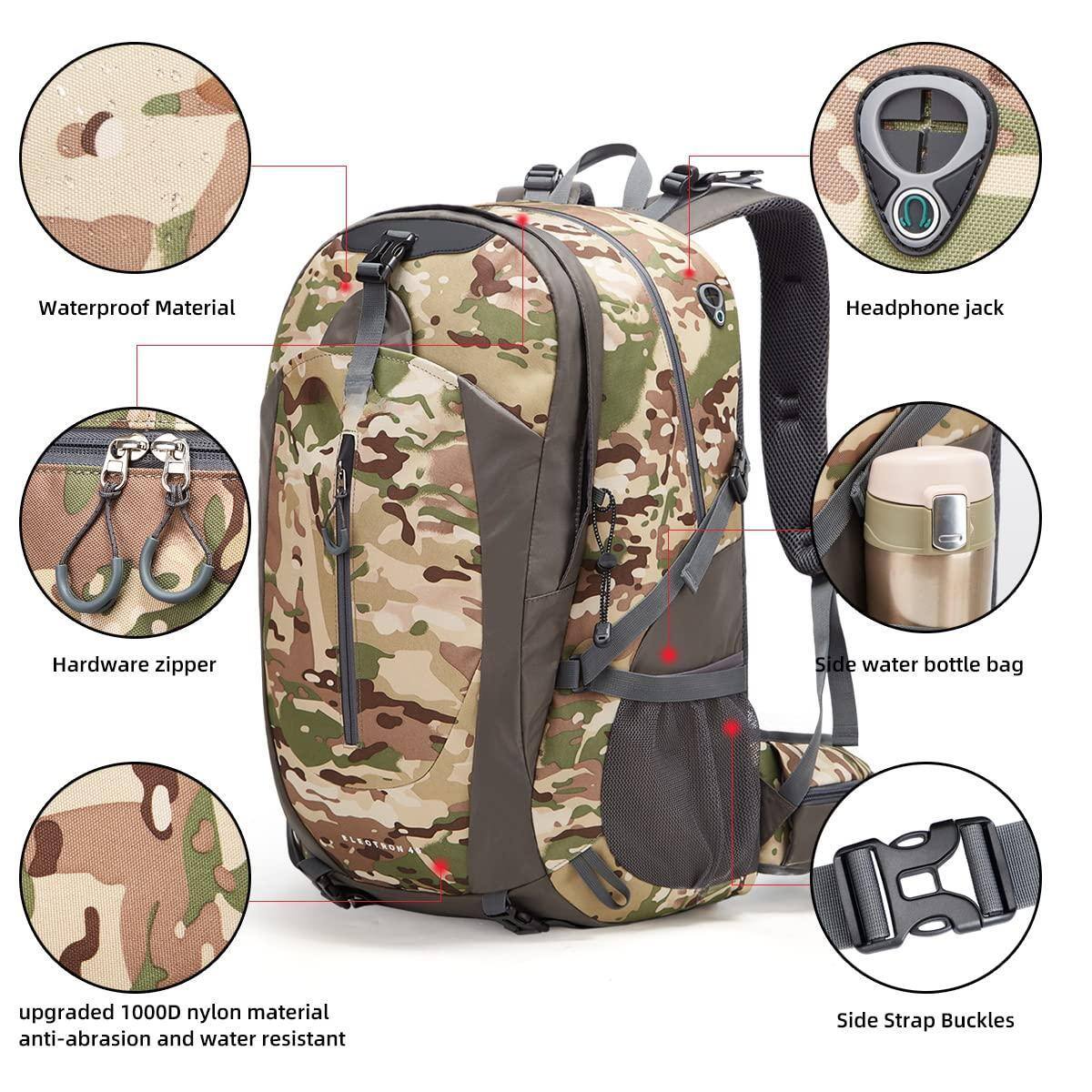 Cozy Serene Hiking Backpack 40l Waterproof Daypack With Rain Cover ...