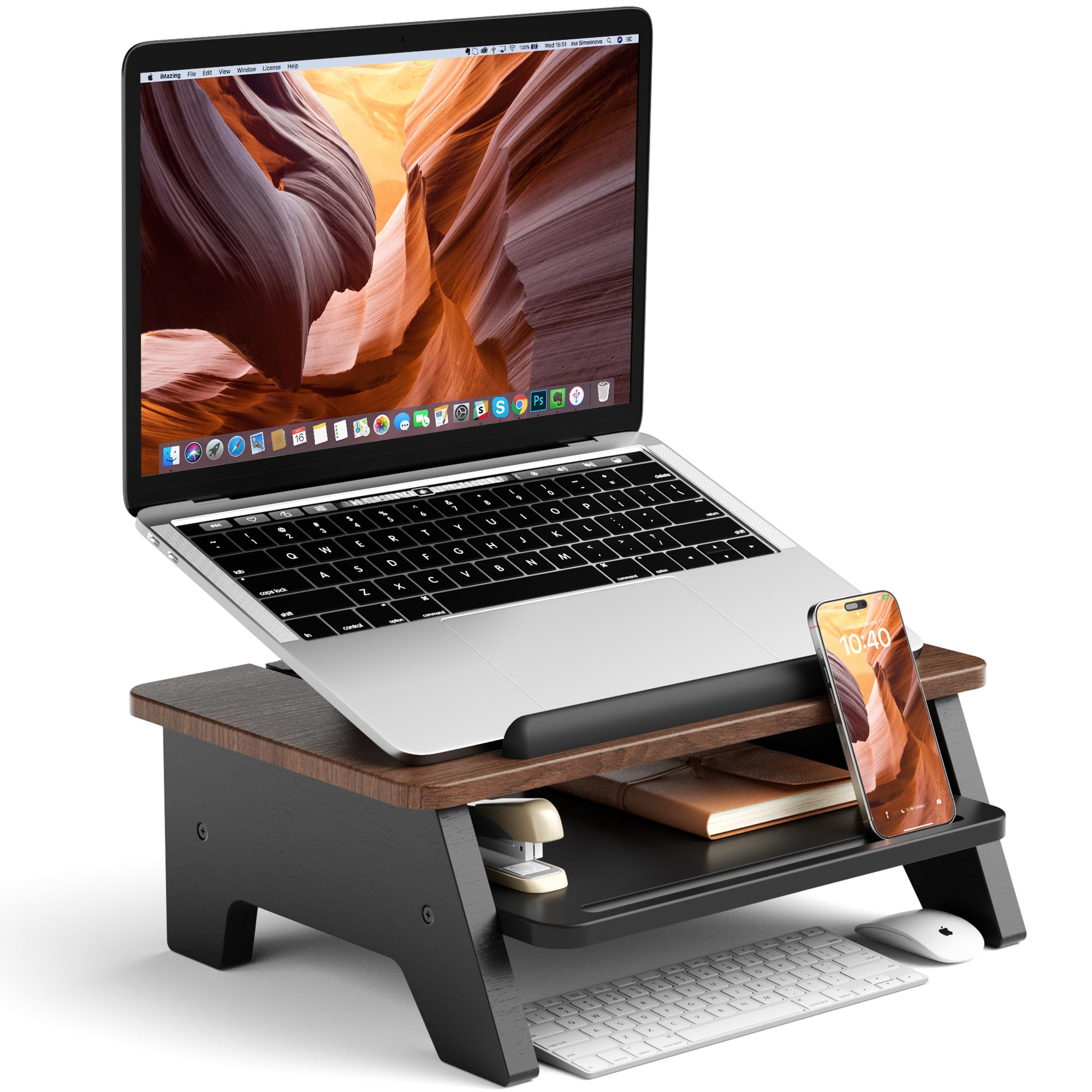 Refined Abode Design 2 tier Laptop Stand Adjustable Riser Desk ...