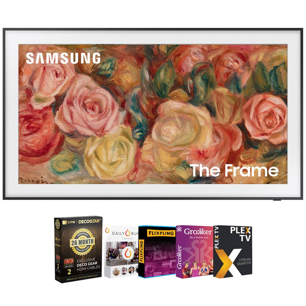 Samsung 65" The Frame QLED 4K TV (2024) 26 Month Protection & Movies ...