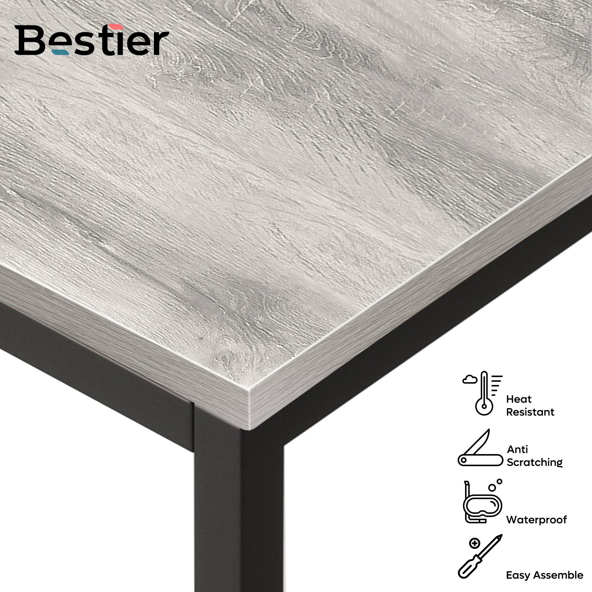 Bestier L Shaped Computer Desk with Storage Shelves Retro Grey Oak ...