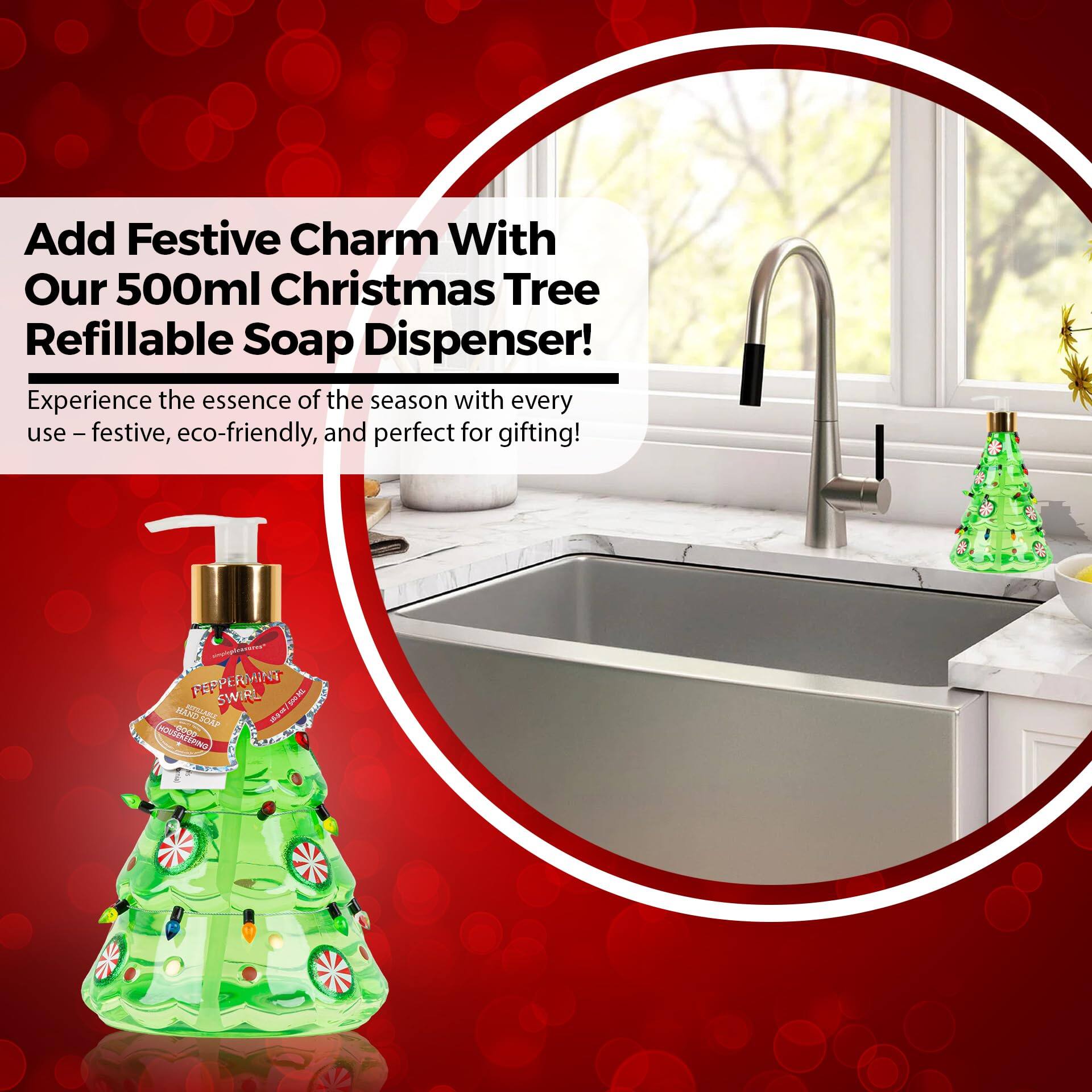 Dapper Styles Seasonal Decor Hand Soap Dispenser Christmas Tree Shaped ...