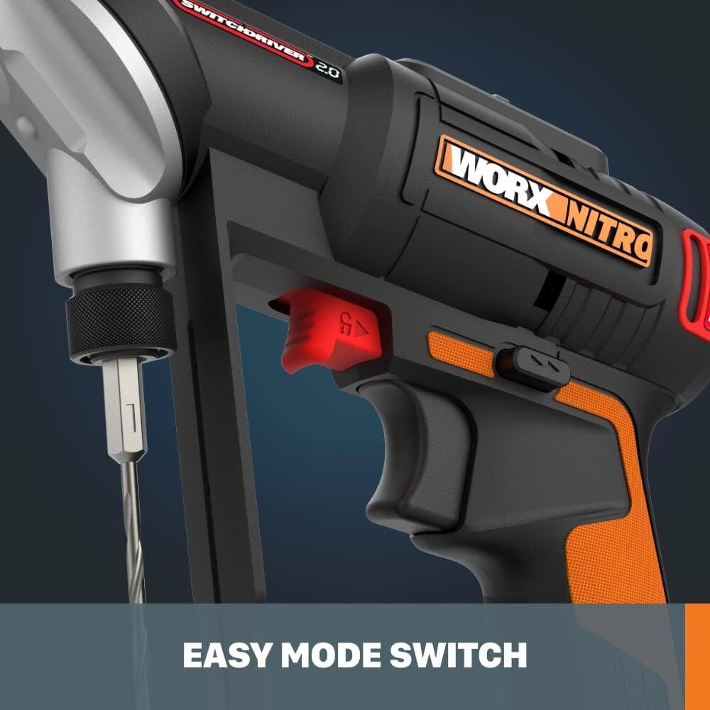 WORX Nitro 20V SwitchDriver 2 in 1 Brushless Cordless Drill/Driver ...