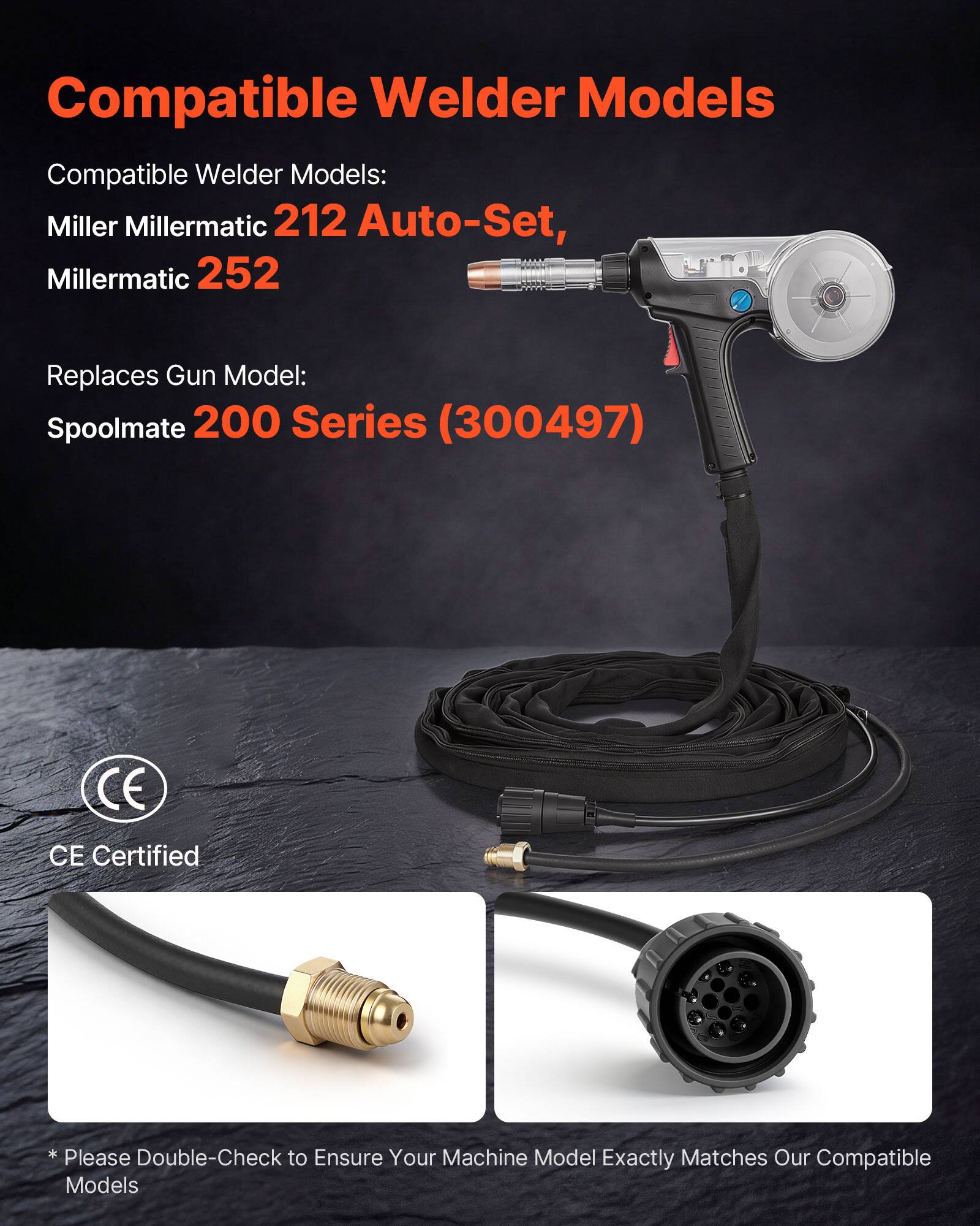VEVOR 160Amp Spool Gun with 20FT Cable, Replacement for Miller ...
