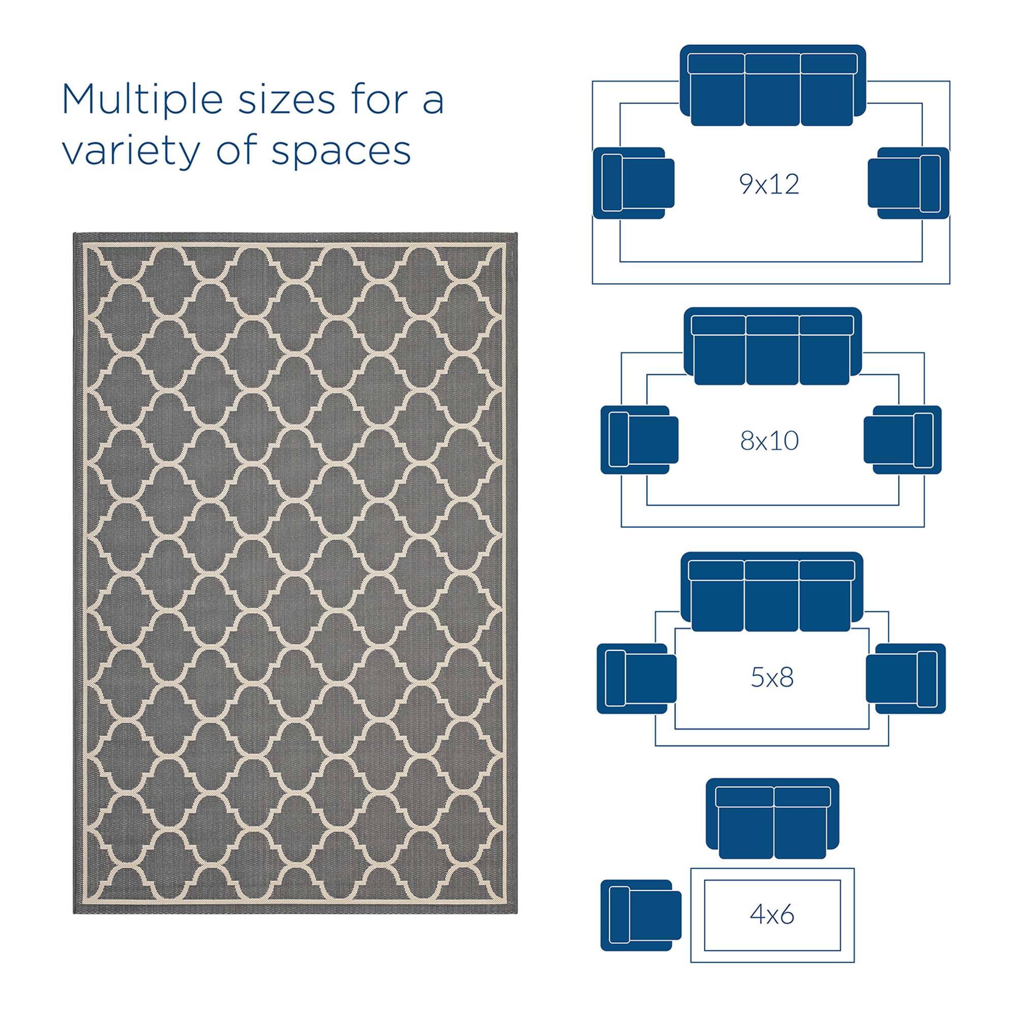 Modway Avena Moroccan Quatrefoil Trellis Indoor and Outdoor Area Rug ...