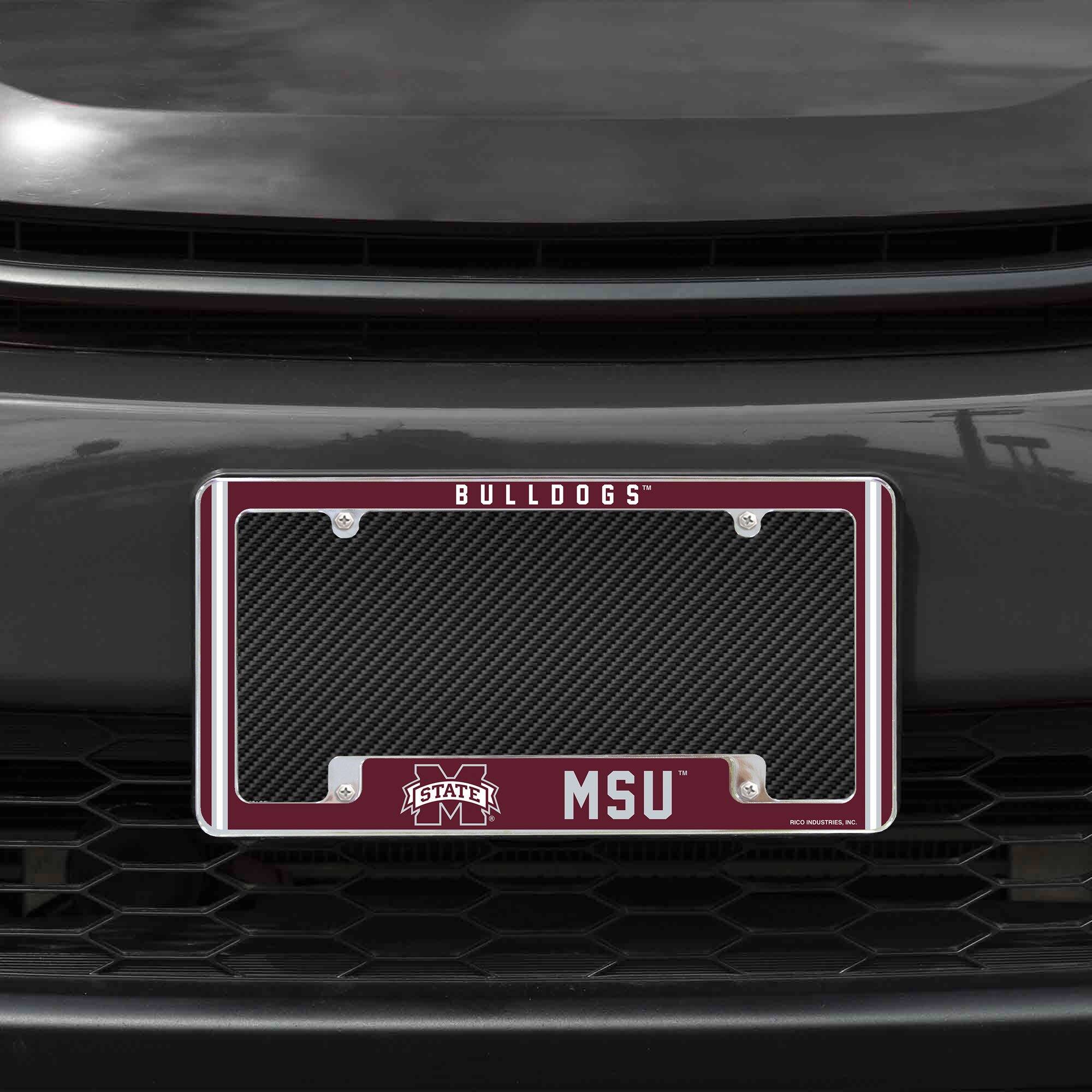 Rico Industries Mississippi State Bulldogs Chrome Metal License Plate ...
