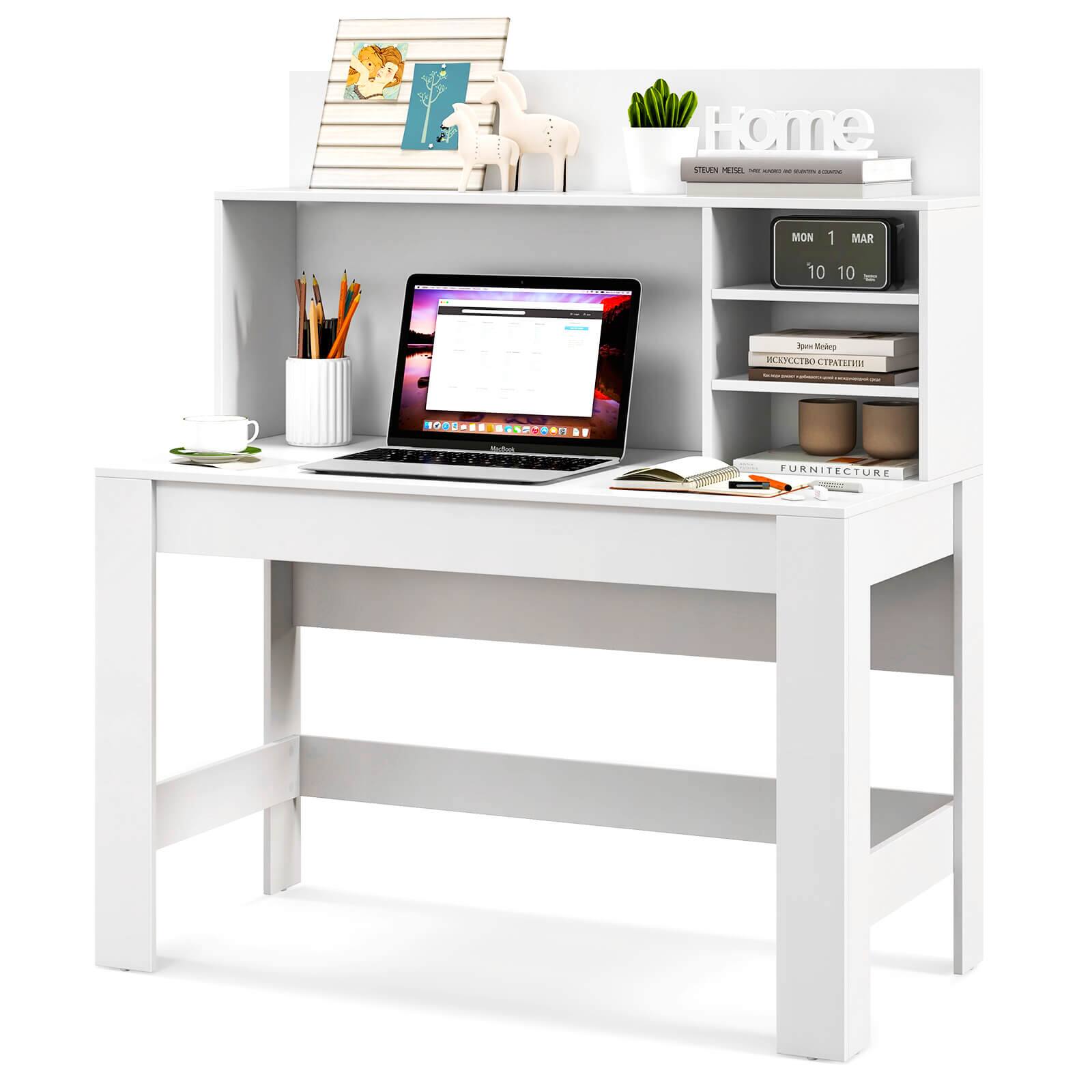 Ecooso 48 Inch Writing Desk with Cable Management Hole, Anti Tip Design ...