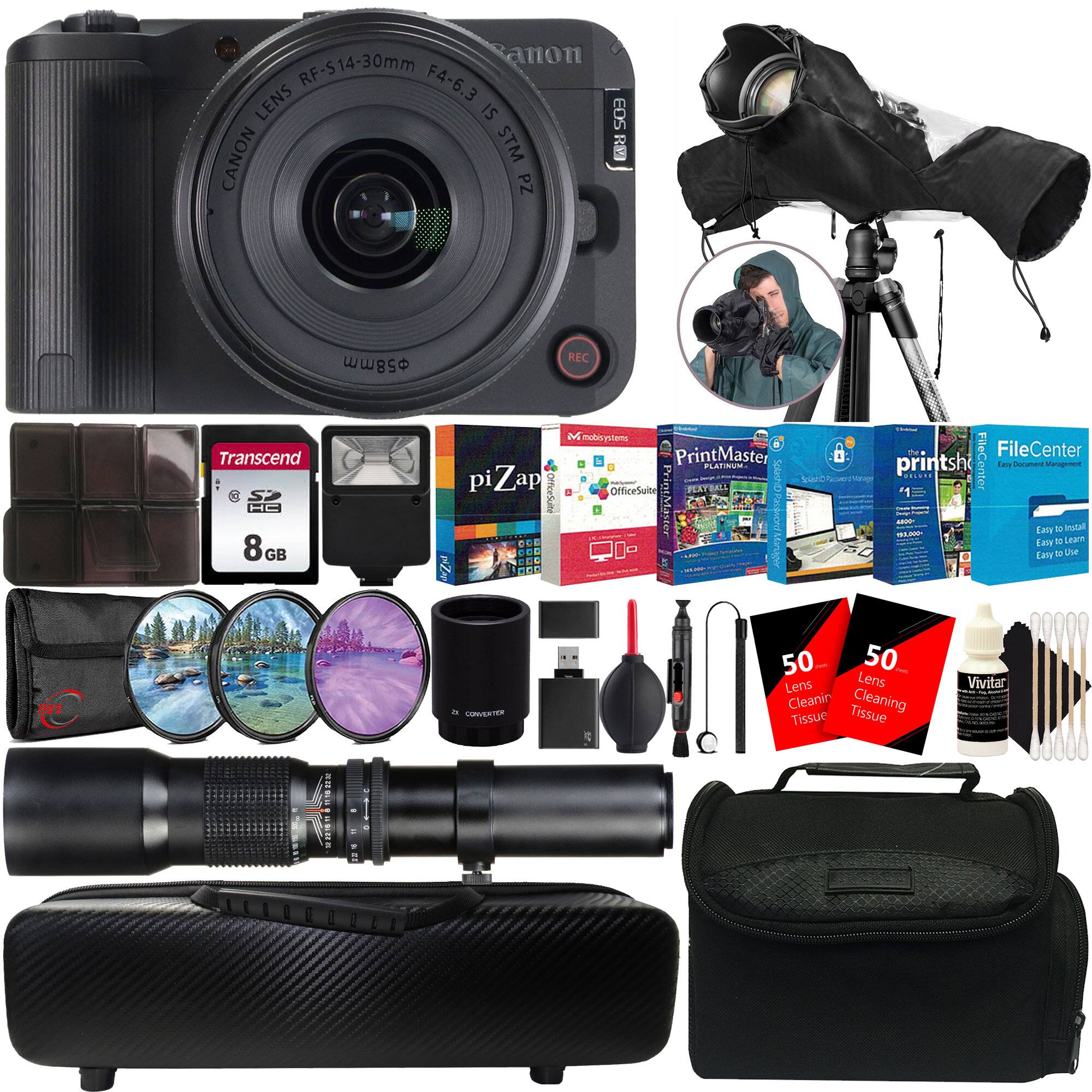 Canon EOS R50 V Mirrorless Camera with RF S 14 30mm f/4 6.3 Lens ...