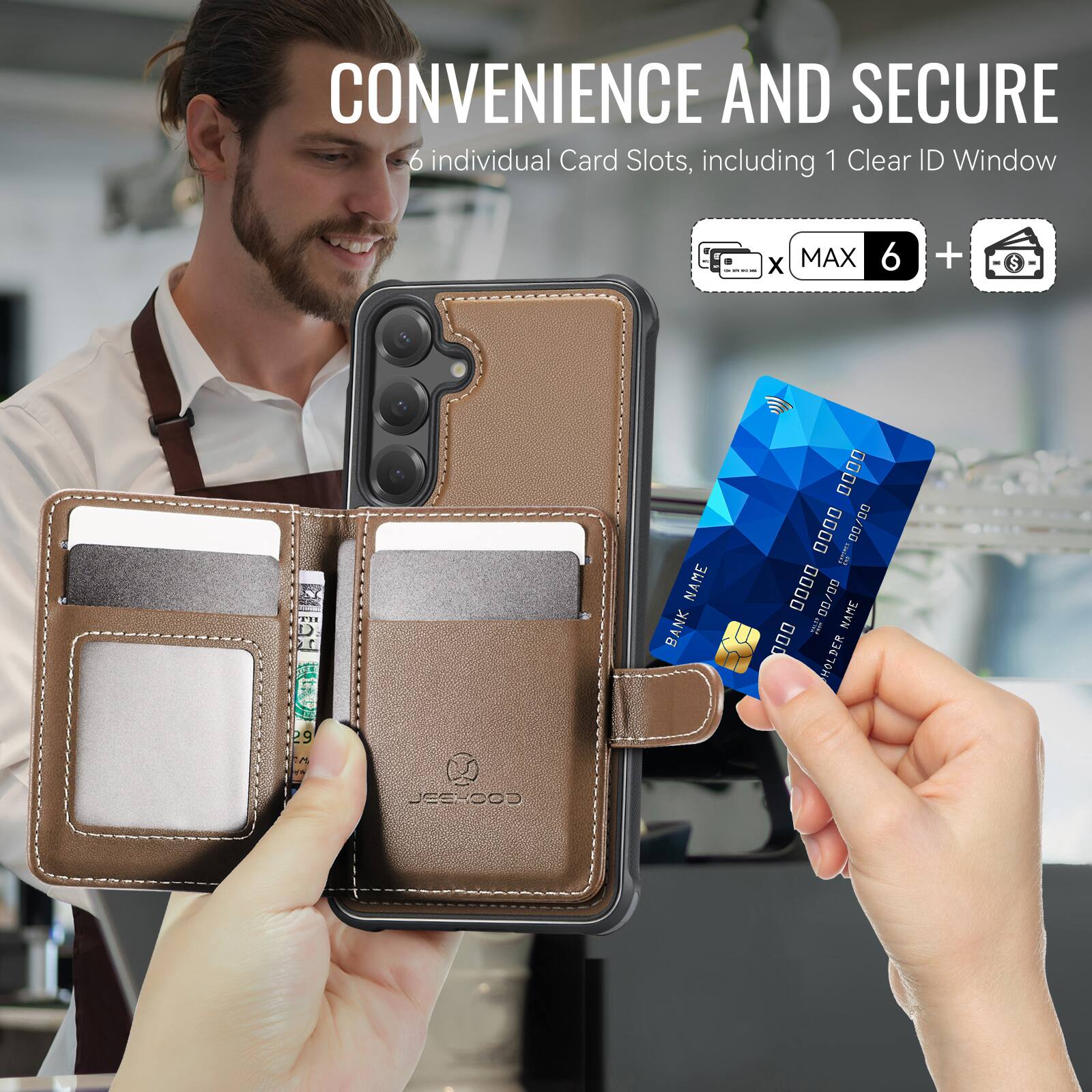 Dteck For Samsung Galaxy A56 Leather Flip Stand RFID Leather Wallet Mag ...