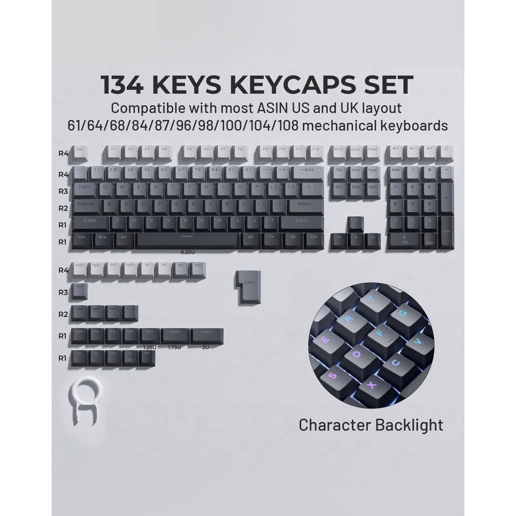 Stamp n Camp X Xvx Shine Through Pbt Keycaps Custom 60 75 100 Percent ...