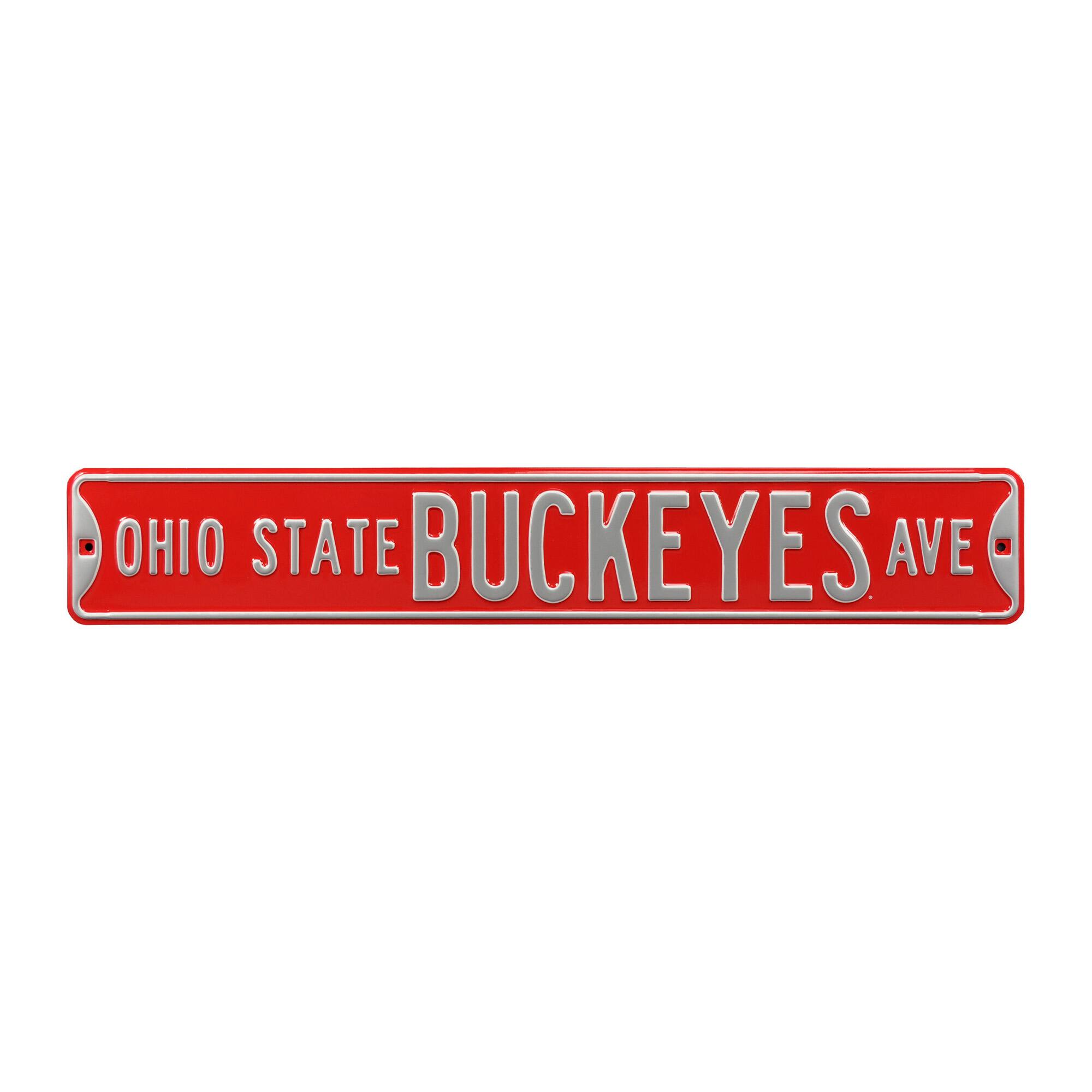 Authentic Street Signs Scarlet Ohio State Buckeyes 6" x 36" College Ave ...