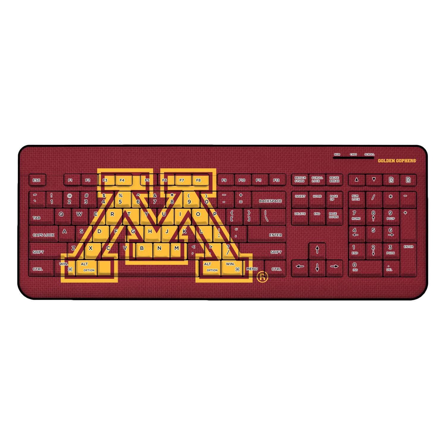 Keyscaper Minnesota Golden Gophers Wireless Keyboard Multicolor ...