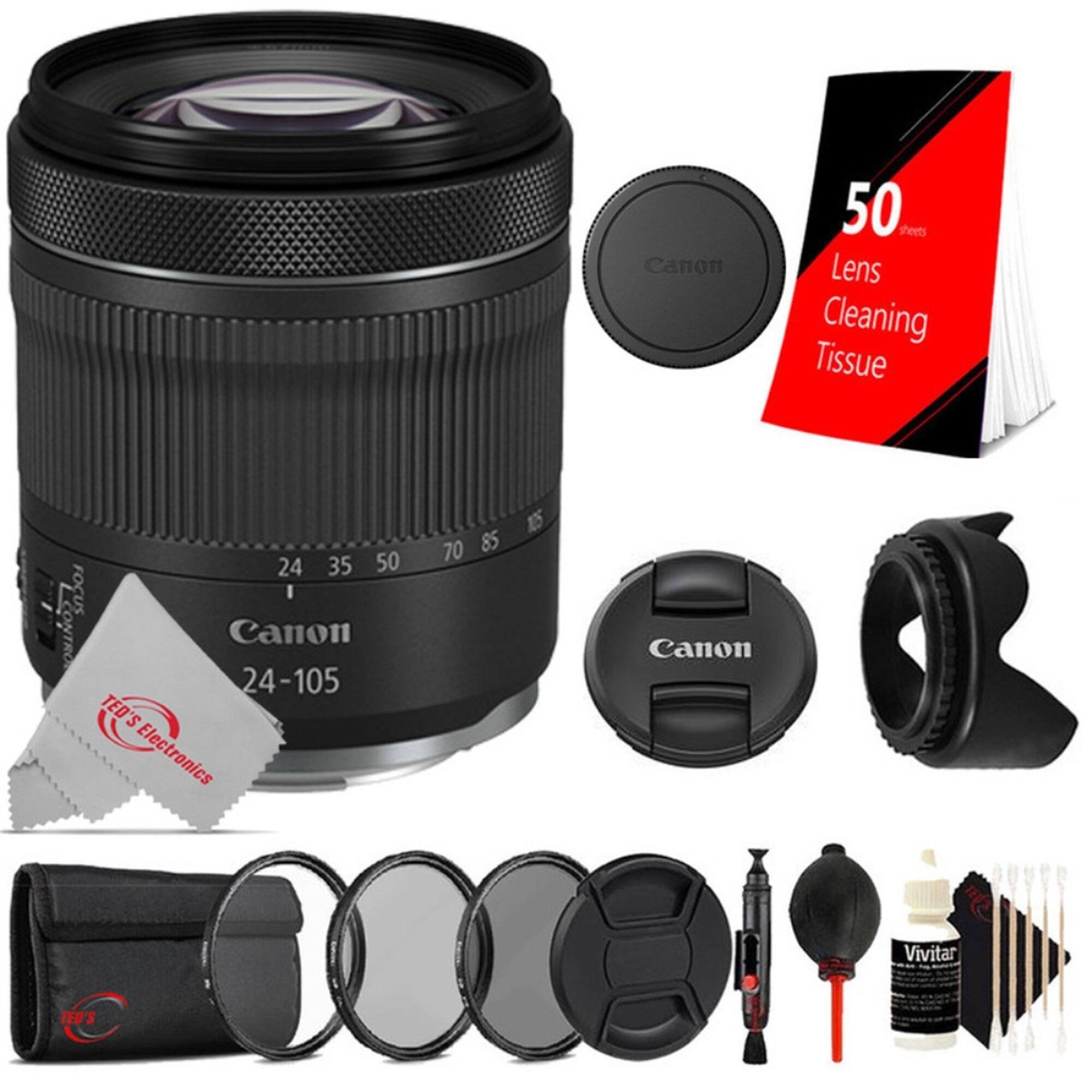 Canon RF 24 105mm f/4 7.1 IS STM Lens (White Box) + Essential Accessory ...