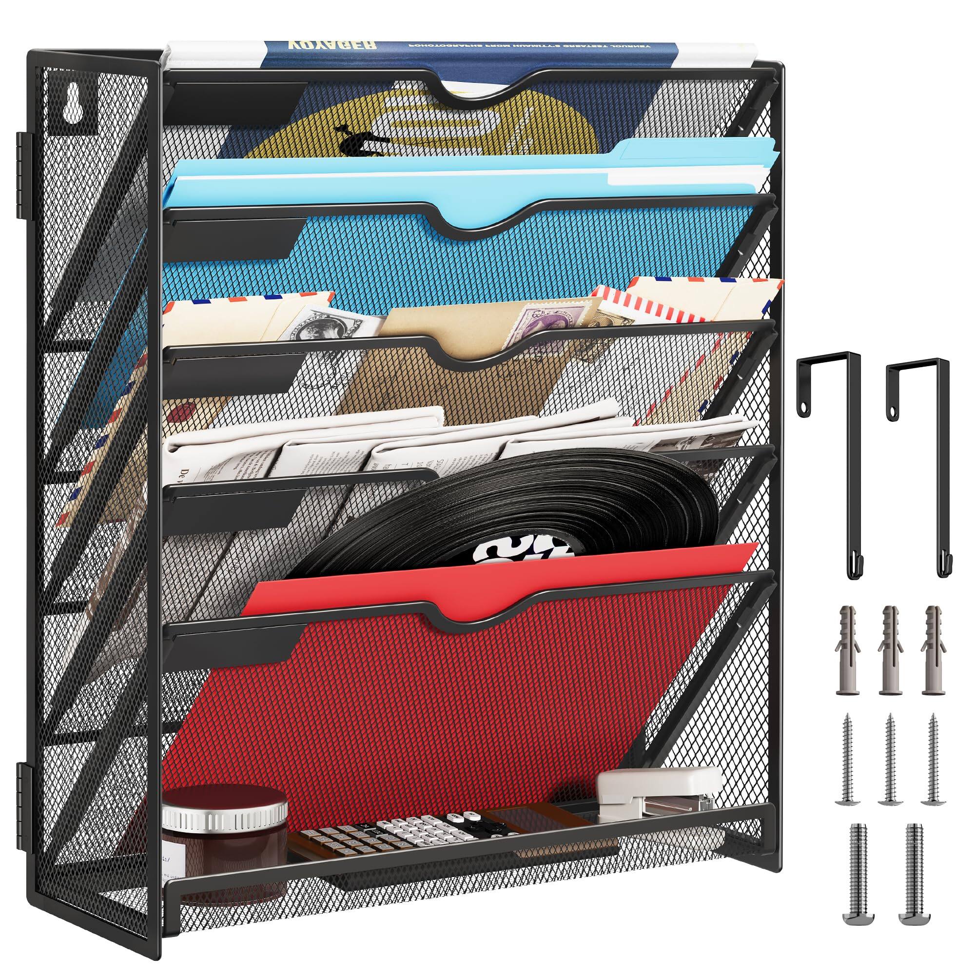 Dapper Styles 6 tier Hanging File Organizer Wall Mount Holder For Mails ...
