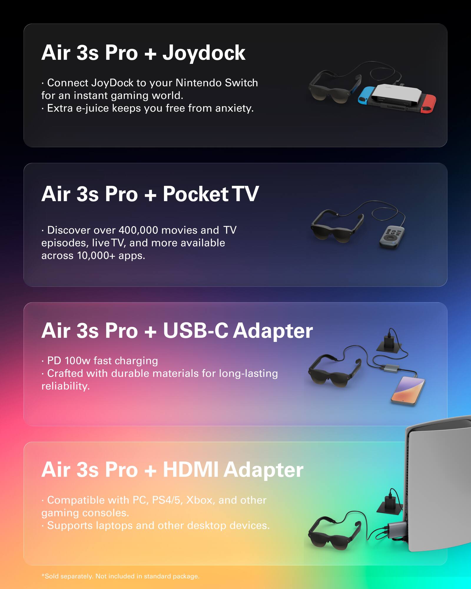 RayNeo Air 3s Pro AR/XR Smart Glasses with 201" Micro OLED Black XRGF37-2A4FEU1 - Best Buy