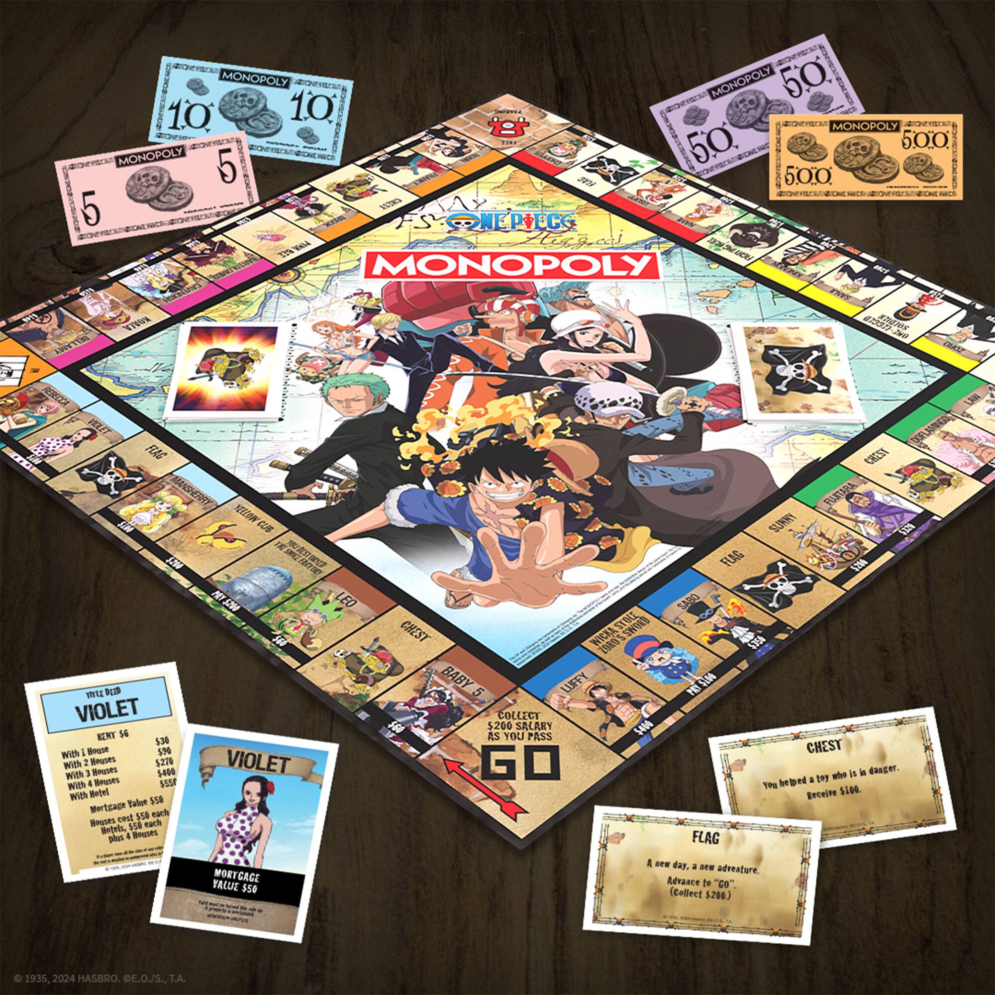 USAoploy MONOPOLY: One Piece Strategy Board Game, Ages 8+, Manga ...