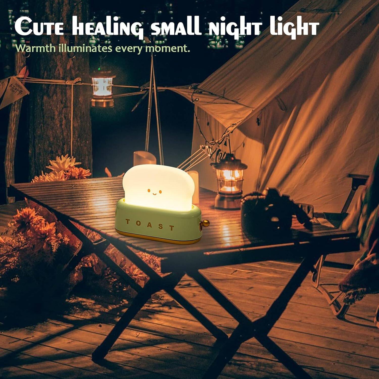 Stamp n Camp QANYI Desk Decor Toaster Lamp Rechargeable Lamp with Smile ...