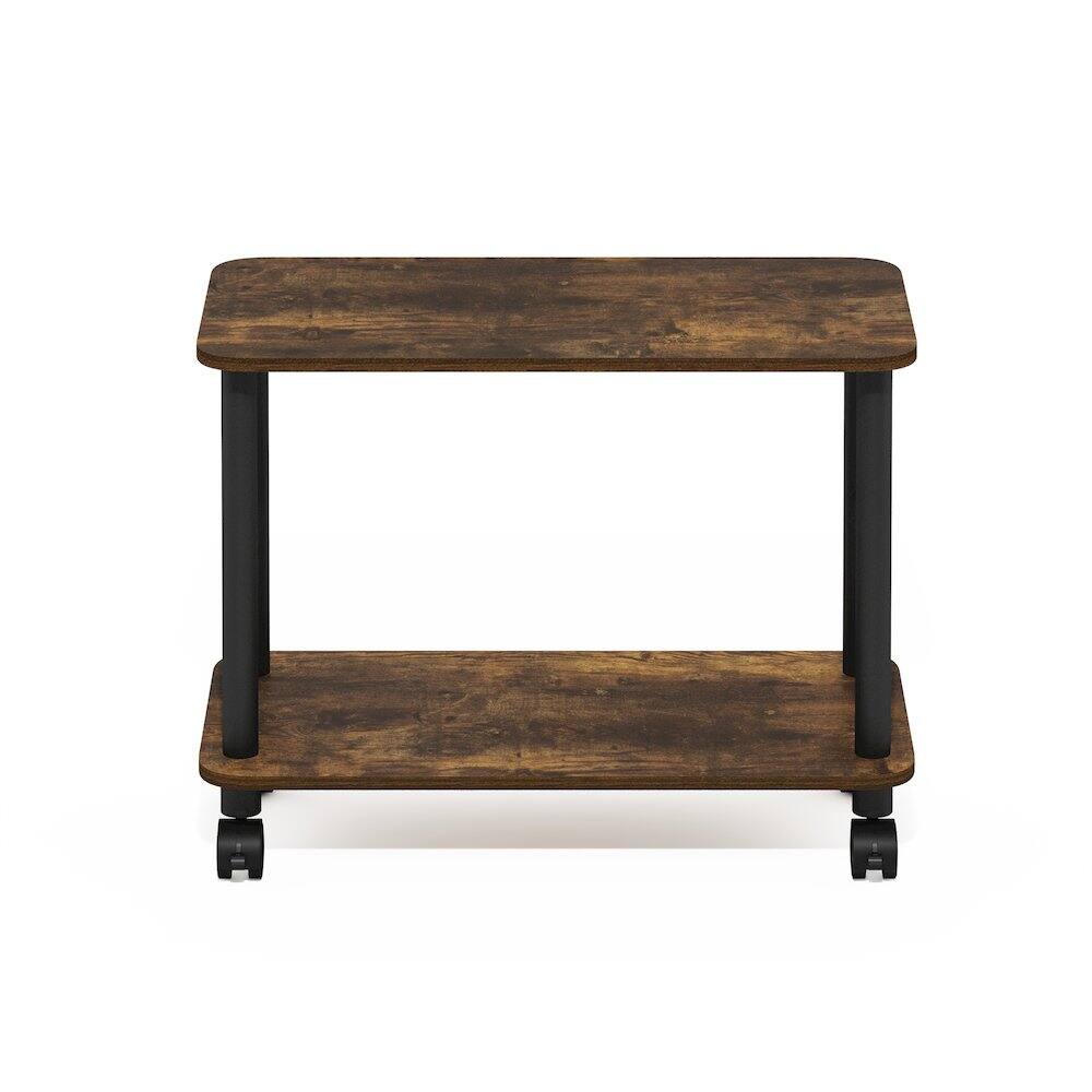 Furinno TURN N TUBE Night Stand, Nightstand with Wheels, Round Corner ...